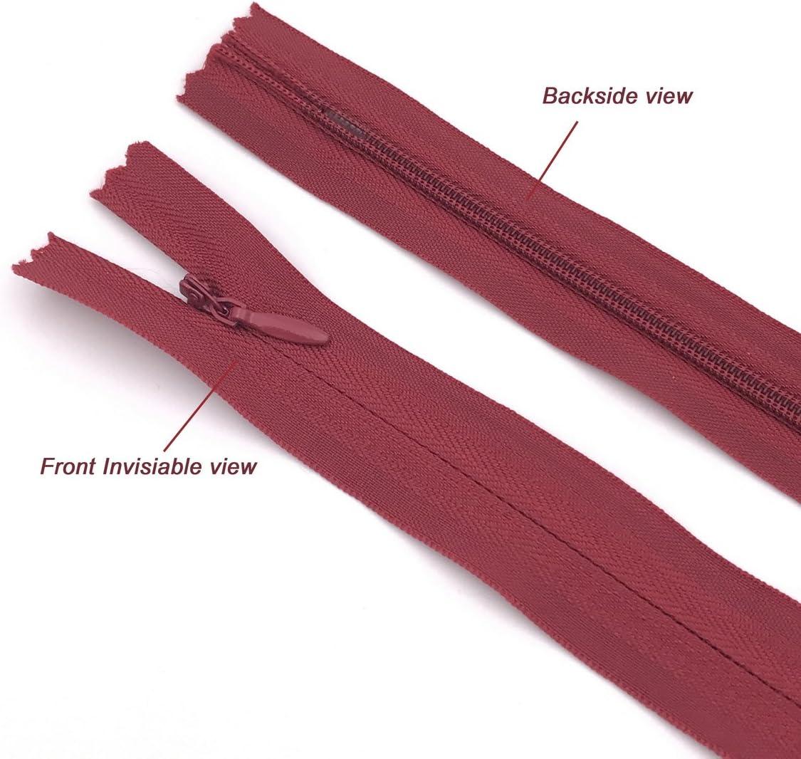 40PCS Invisible Nylon Coil Zipper DIY Sewing Craft Tools - 14 inch Mix ...