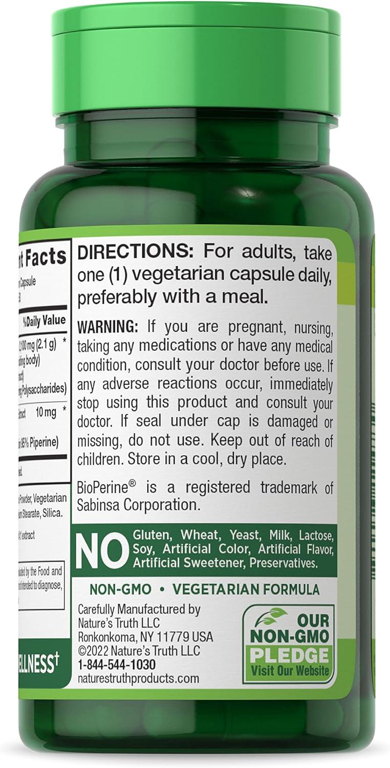 Lions Mane Mushroom Supplement 2100mg - 50 Capsules | Vegetarian, Non ...