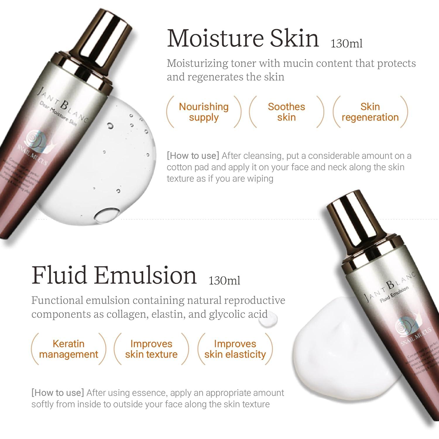 Jantblanc Snail Mucus Skin Care Set - Revitalize Your Skin with 6 ...