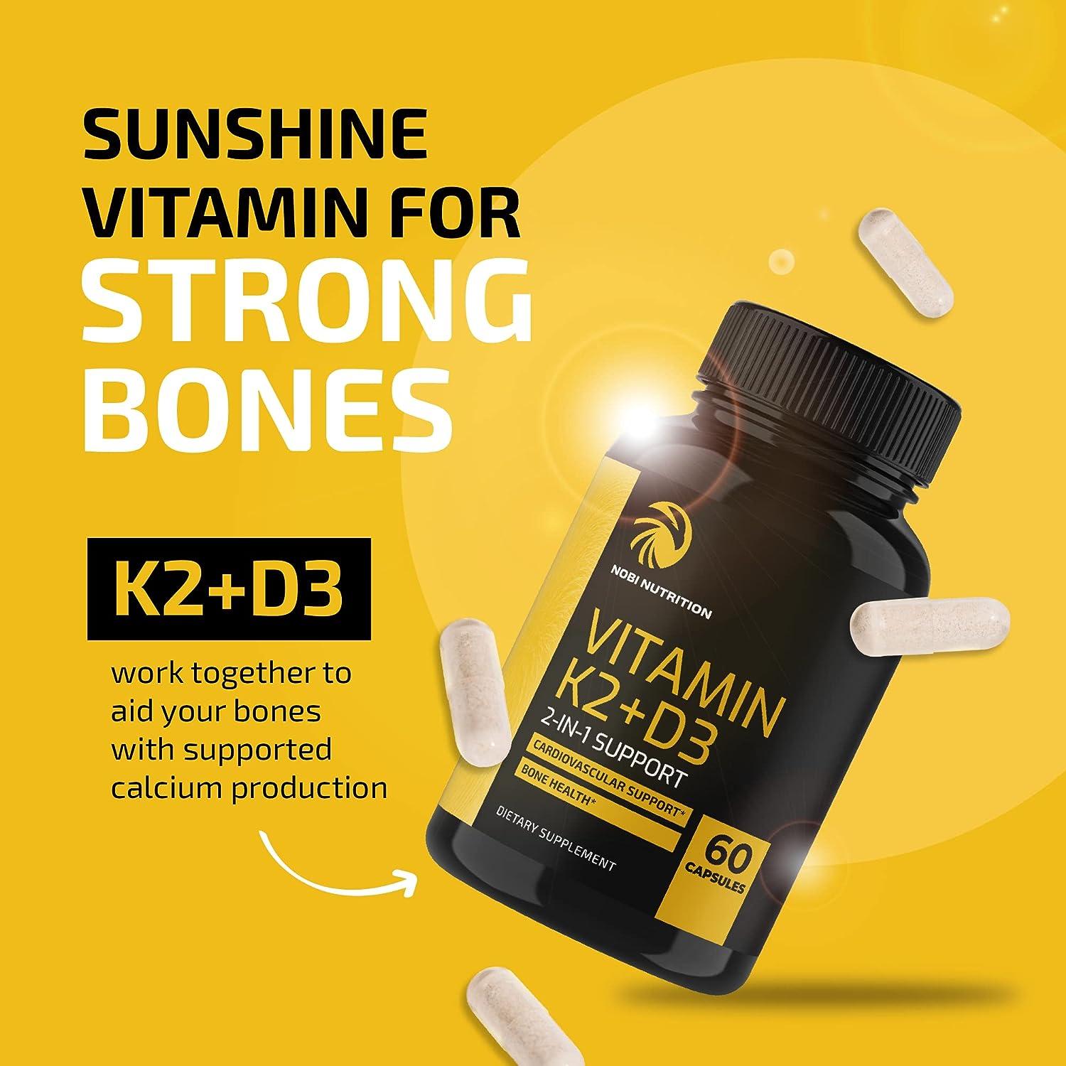 Vitamin D3 K2 5000 IU | Immune System & Bone Support | 125mcg D3 ...