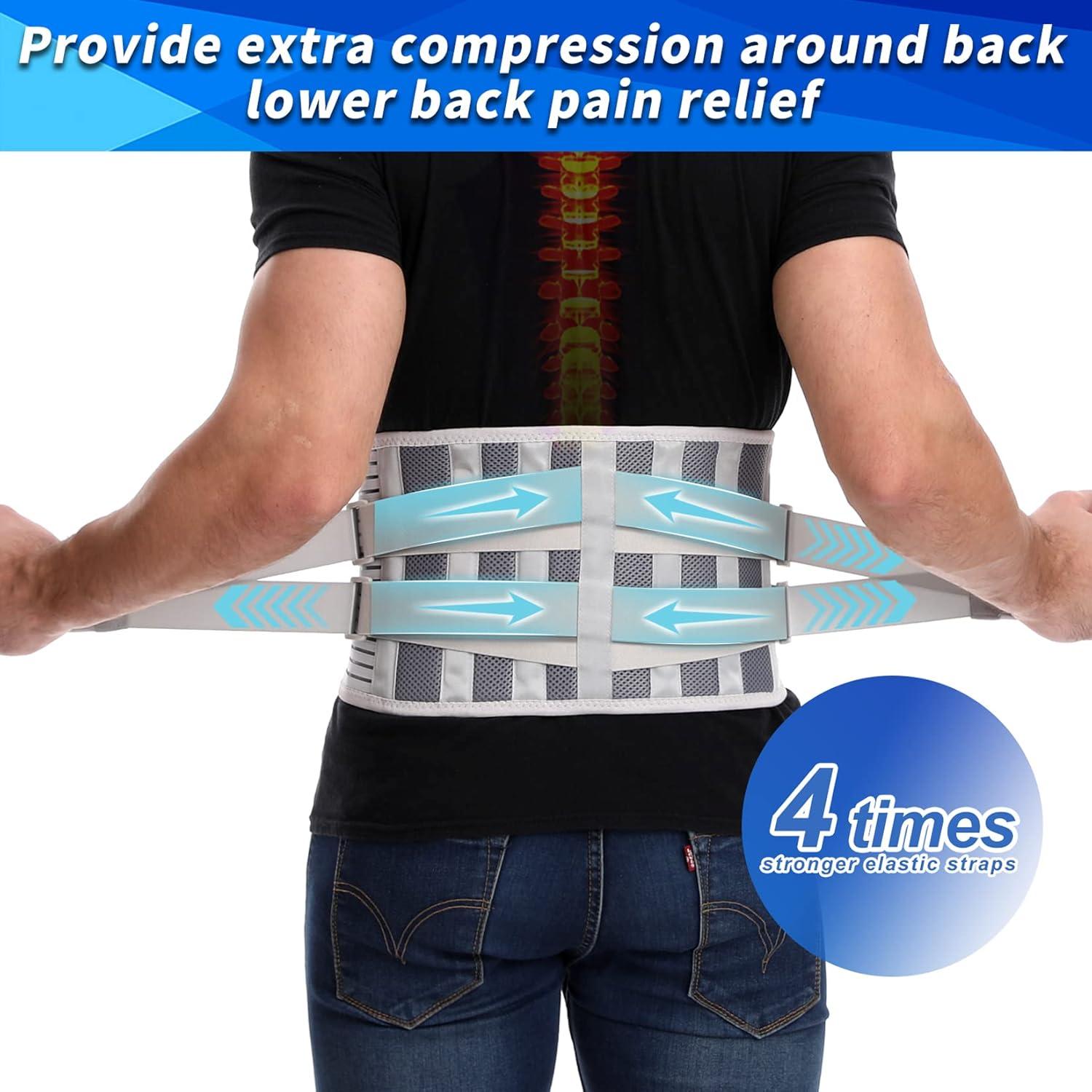 Back Bandage for Men & Women | Pain Relief Lumbar Support Belt with 4 ...