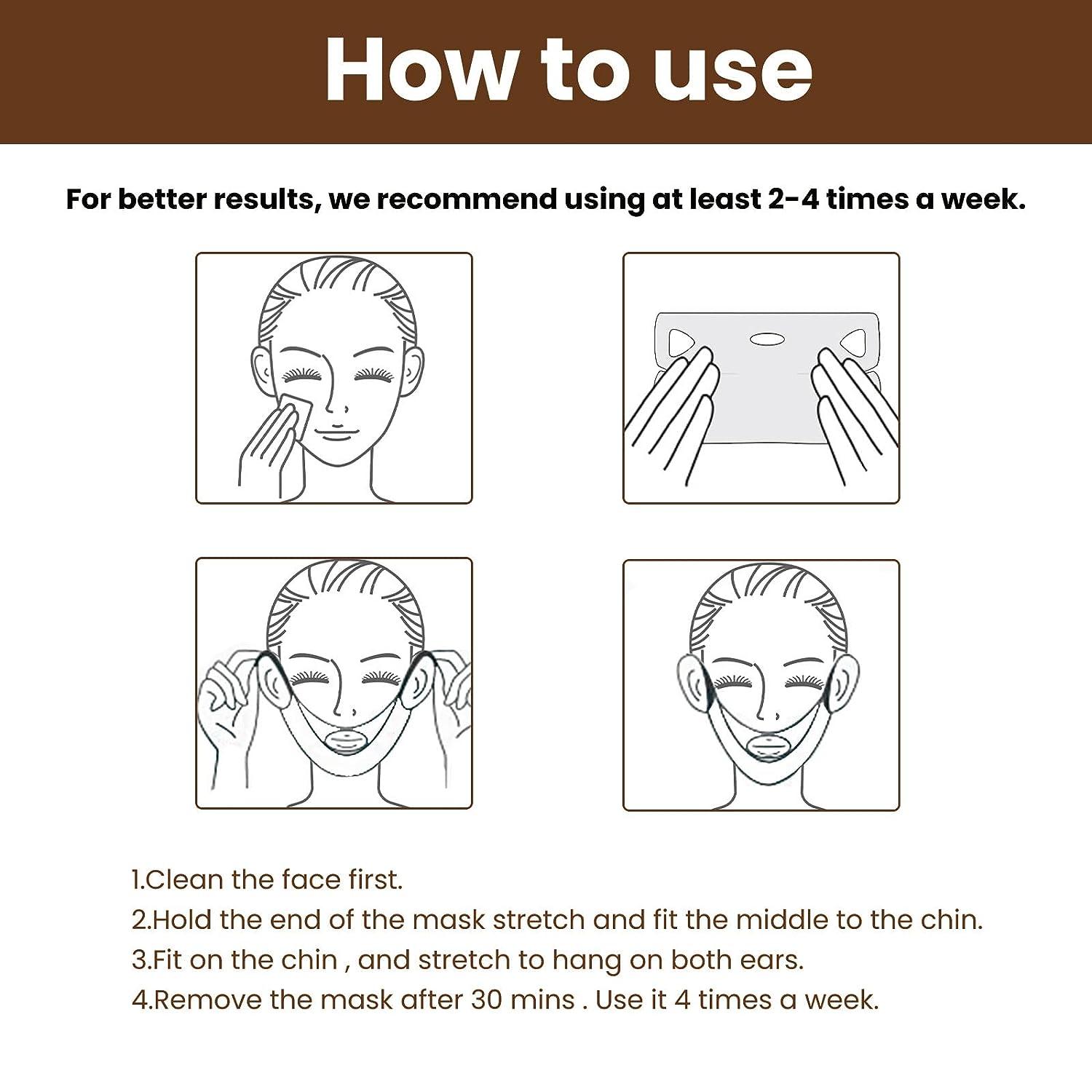 5 Pcs V Line Face Masks with Aloe Vera - Anti-Aging Hydrogel Collagen ...