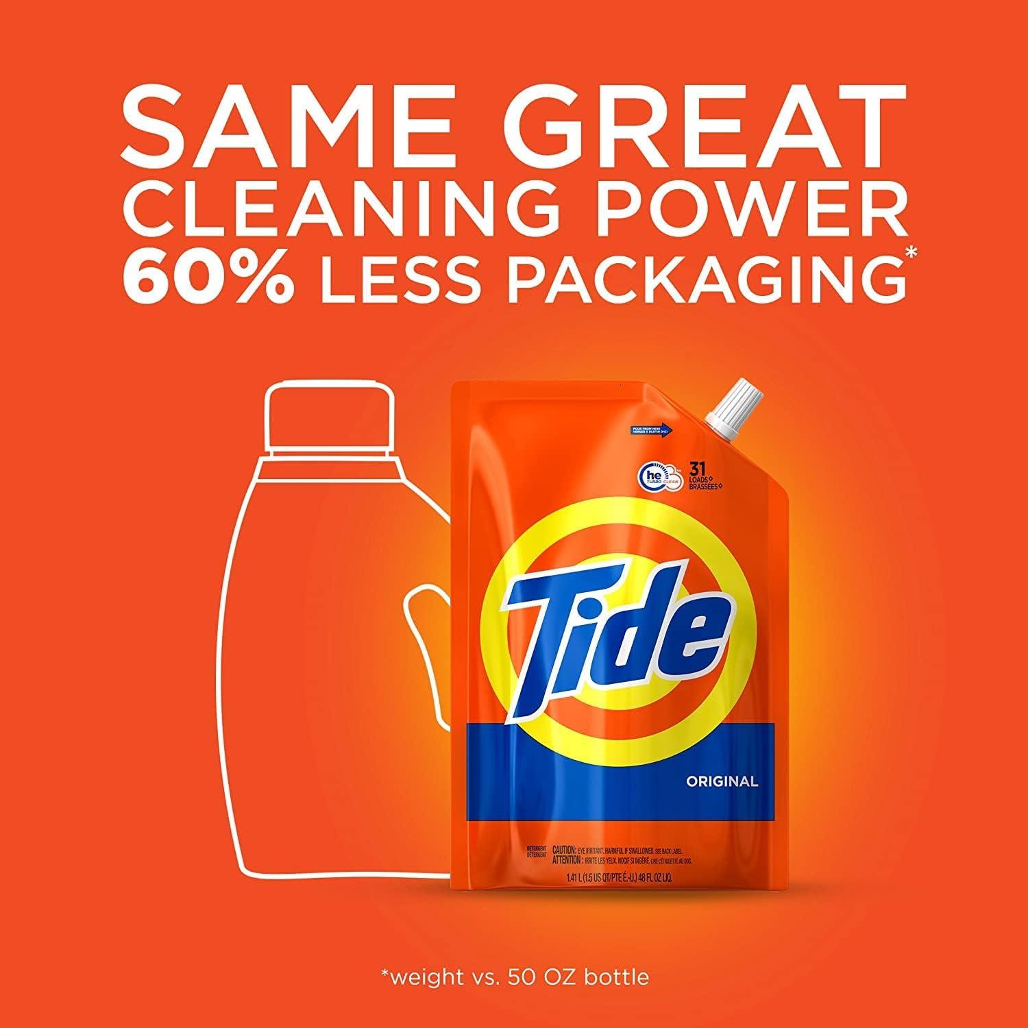 Tide Liquid Laundry Detergent Pouches - HE Original Scent - 93 Loads ...