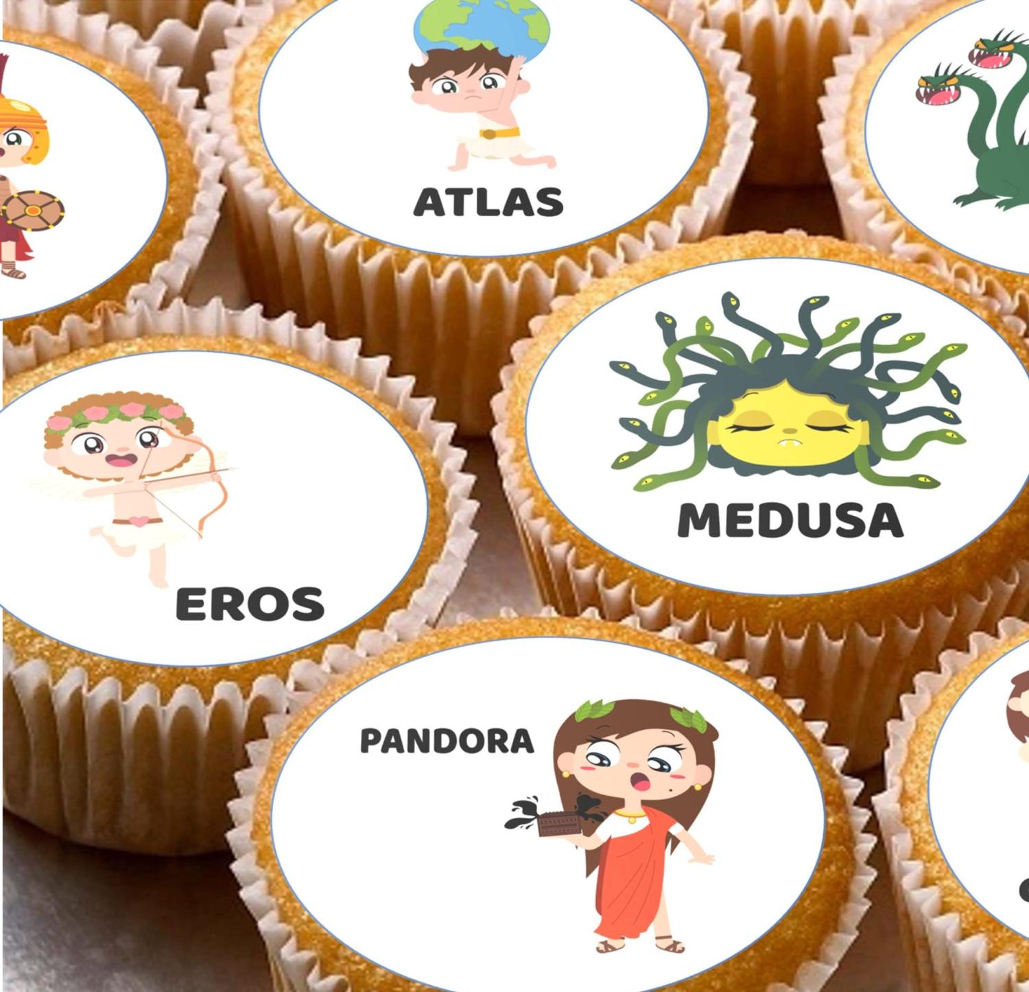 Greek Gods 24 pre-cut edible party decorations Wafer Paper Cupcake ...