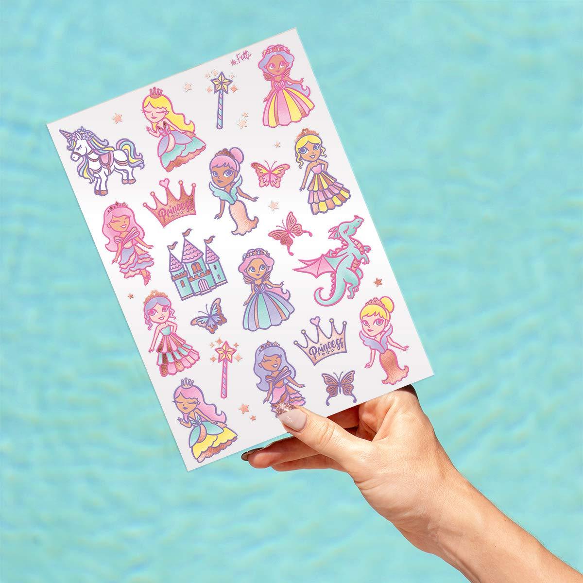 xo Fetti Princess Temporary Tattoos for Kids - 40 Glitter styles ...