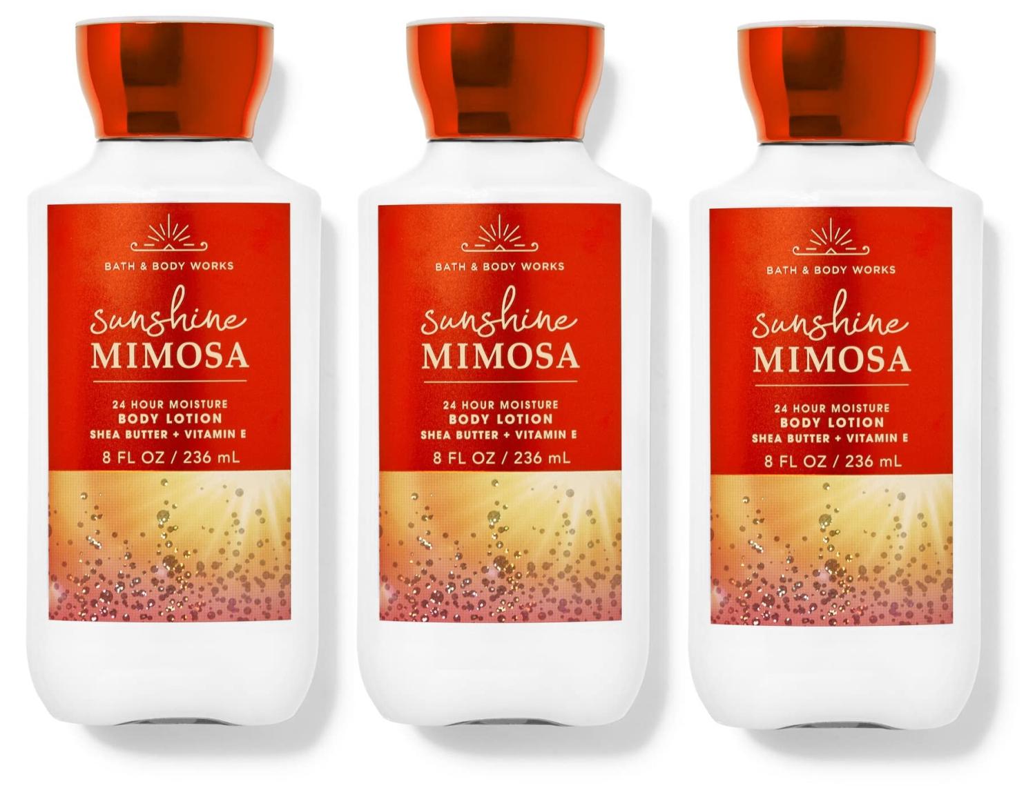 Bath & Body Works Sunshine Mimosa 24 Hour Moisture Body Lotion Lot of 3 ...