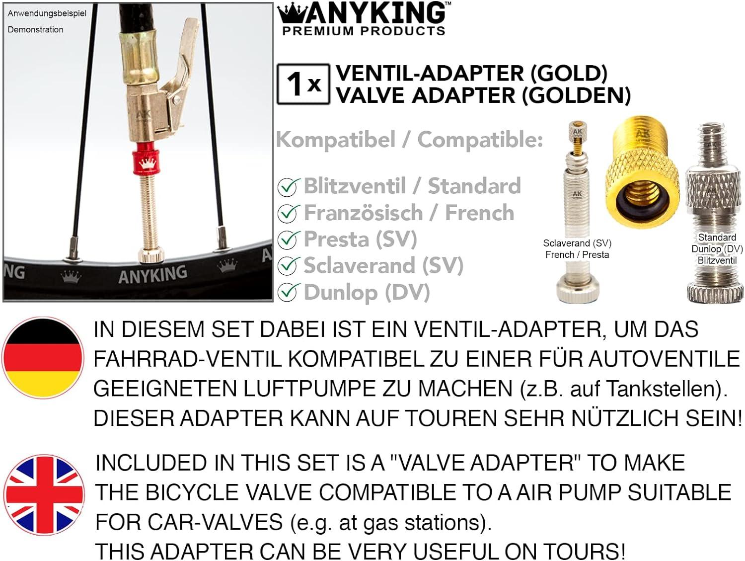 Buy Flash Valve Bicycle Valve Adapter Set - 4x Dunlop Replacement ...