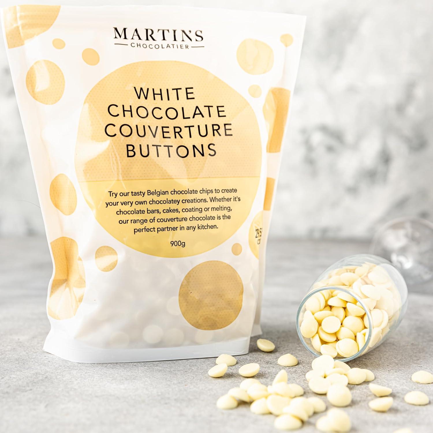 Martins Chocolatier Belgian White Chocolate Buttons - 900g Pack ...