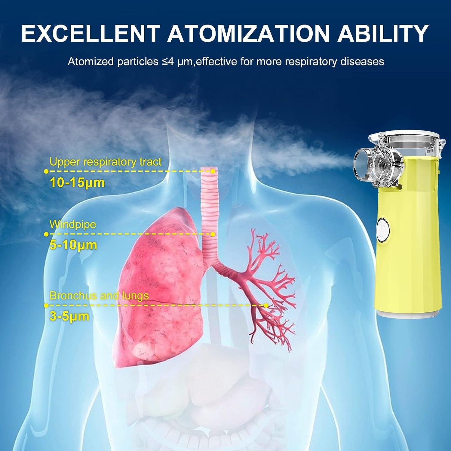 Portable Yellow Nebulizer for Travel & Household Use - Quiet Handheld ...