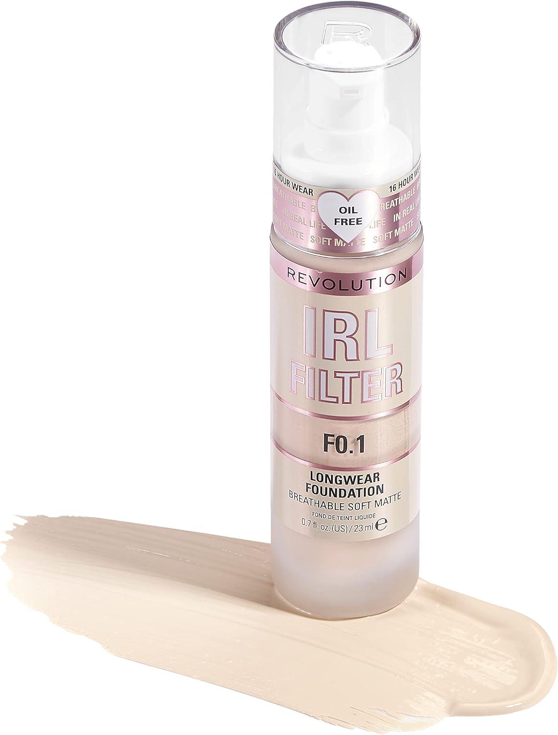 Makeup Revolution IRL Filter Foundation - 16 Hour Matte Finish, Fair to ...