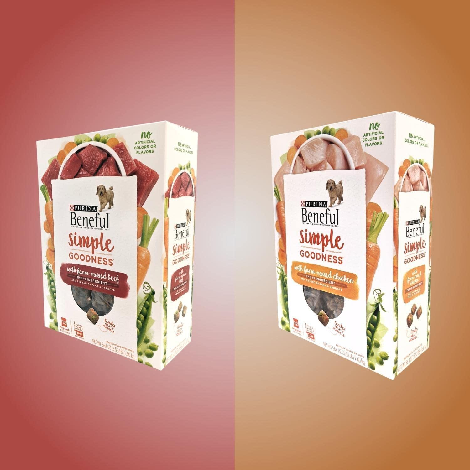 Purina Beneful Simple Goodness Pouches Bundle | Beef & Chicken Flavors ...