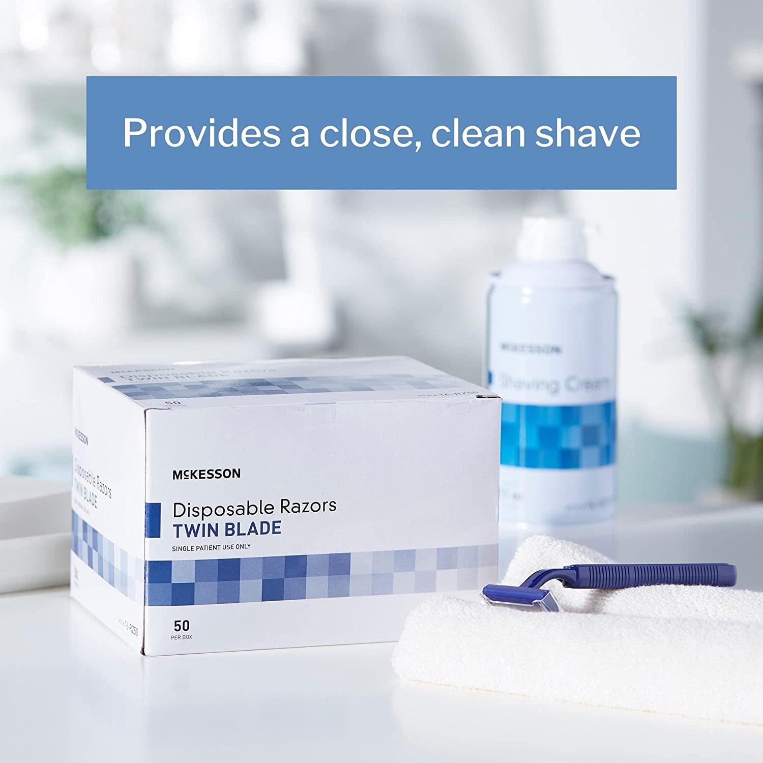McKesson Disposable Razors - Twin Blade Shaving Razor, Stainless Steel ...