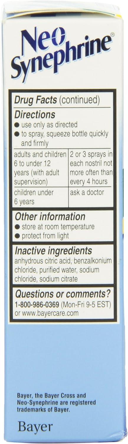 Neo-Synephrine Nasal Spray Mild 0.5oz - Fast Congestion Relief | Buy ...