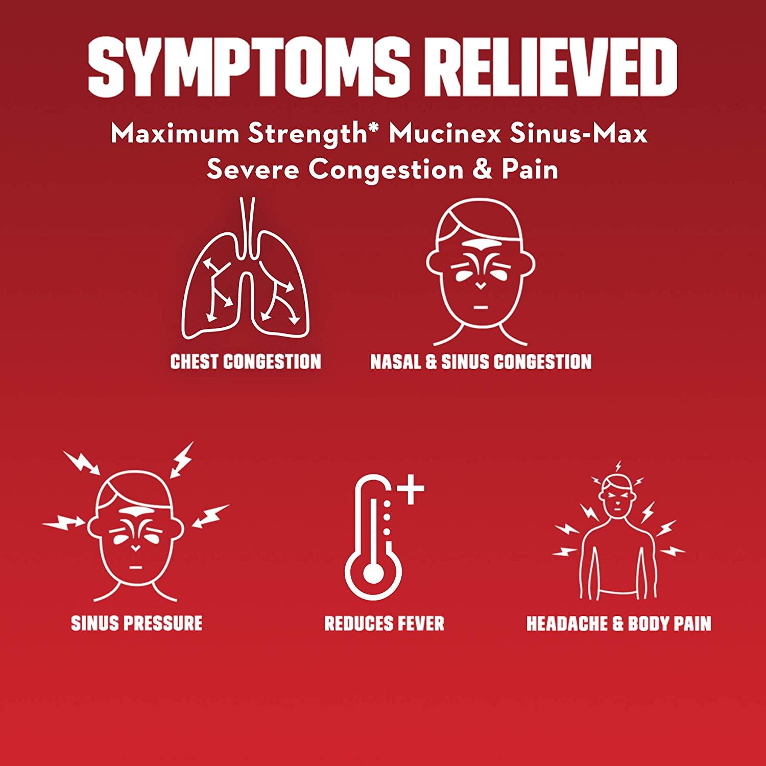 Mucinex Maximum Strength Sinus-Max Severe Congestion & Pain Nightshift ...
