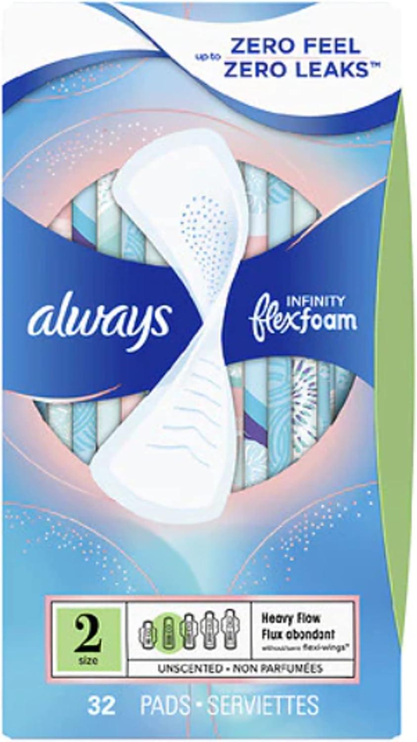 Always Infinity Pads - Heavy Flow Unscented 32 Count | Buy Now with ...