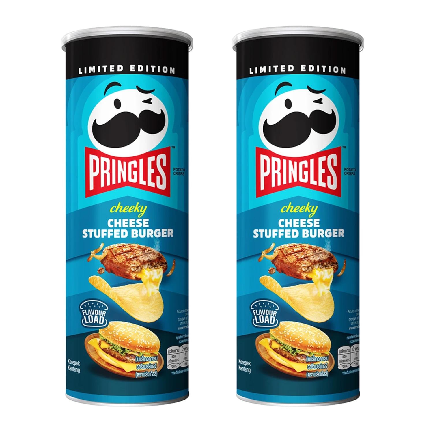 Pringles Limited Edition Cheeky Cheese Stuffed Burger | (97g x 2 Cans ...