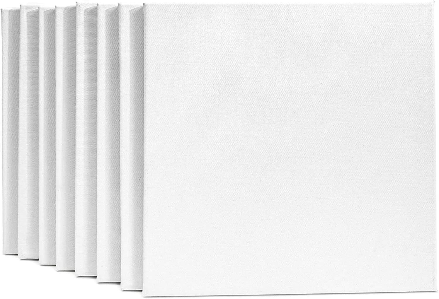 Large 12x12 Stretched Canvas 8 Pack for Painting | Premium Quality