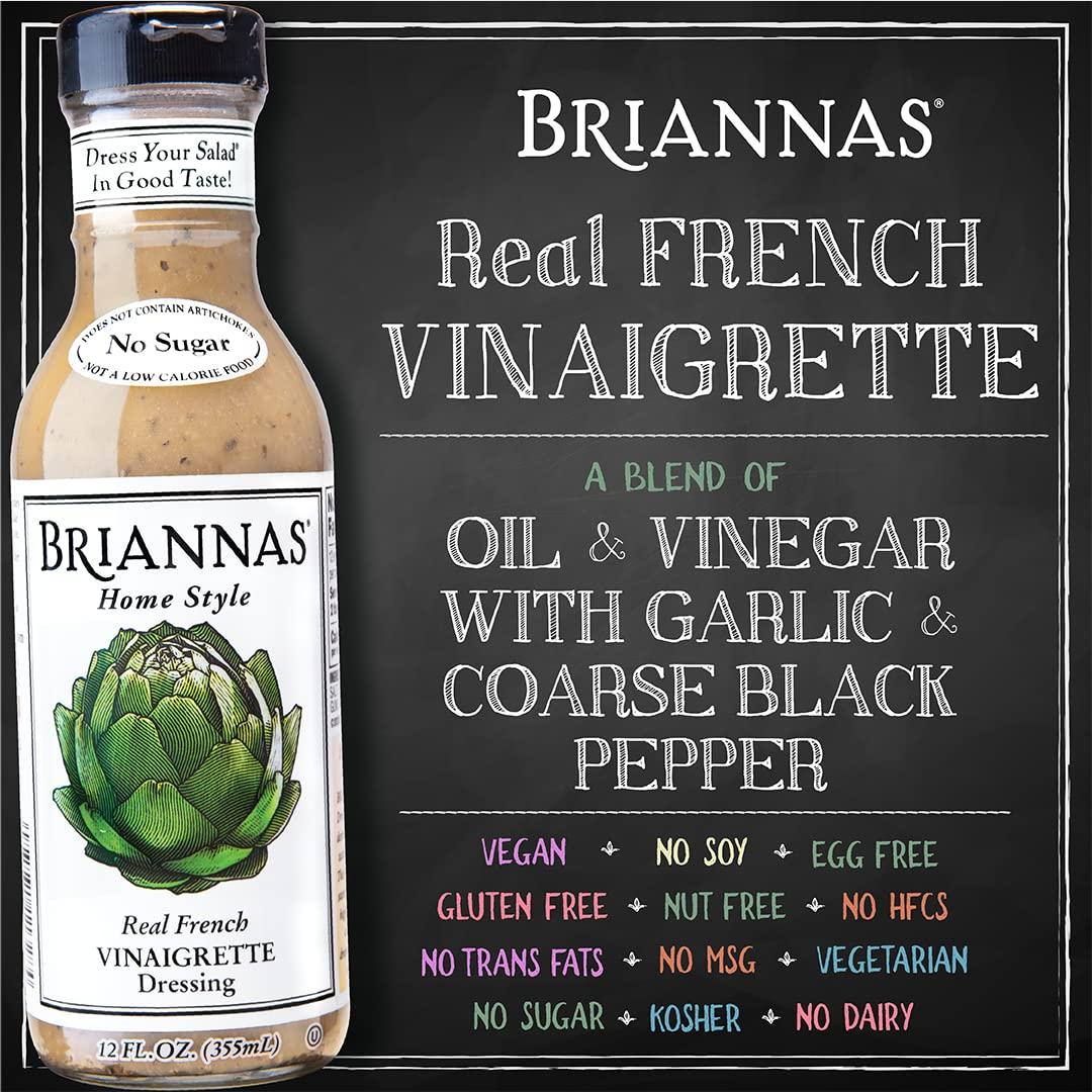 BRIANNAS Real French Vinaigrette - Gluten-Free, Sugar-Free, Vegan - 12 ...
