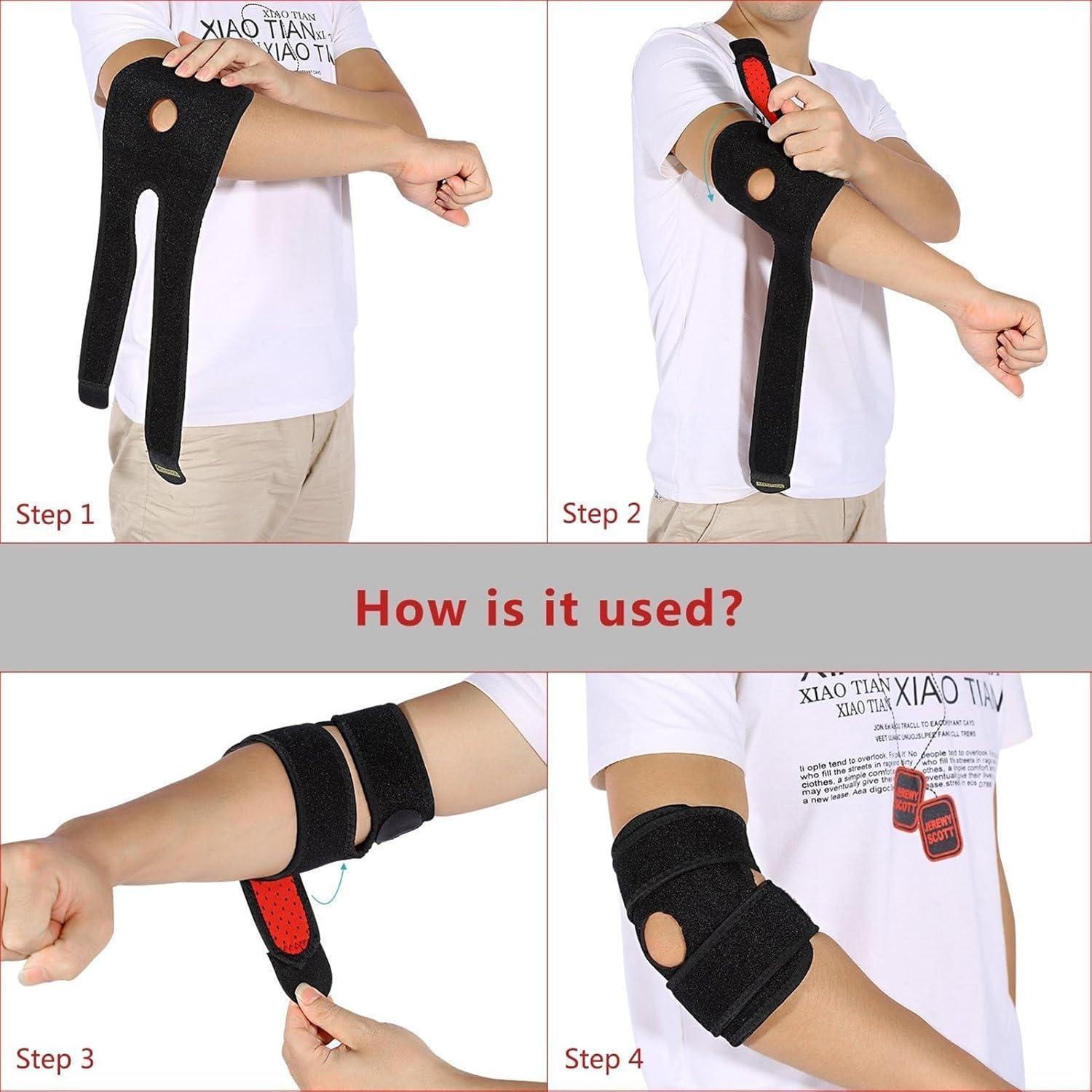Adjustable Elbow Sleeve Brace for Pain Relief - Neoprene Support for ...
