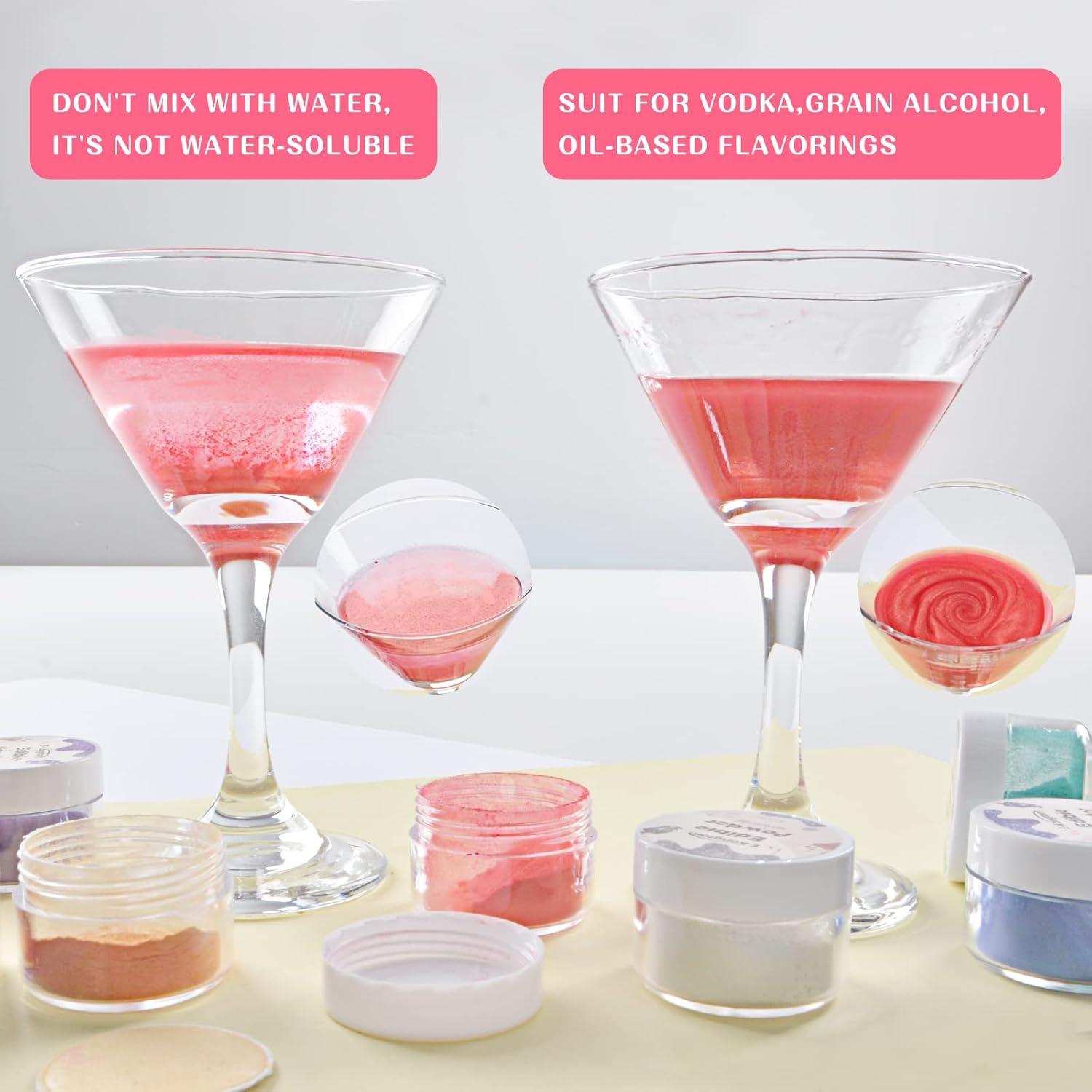 E-Concrete Edible Glitter - 8 Vibrant Colors for Food Drinks & Desserts ...