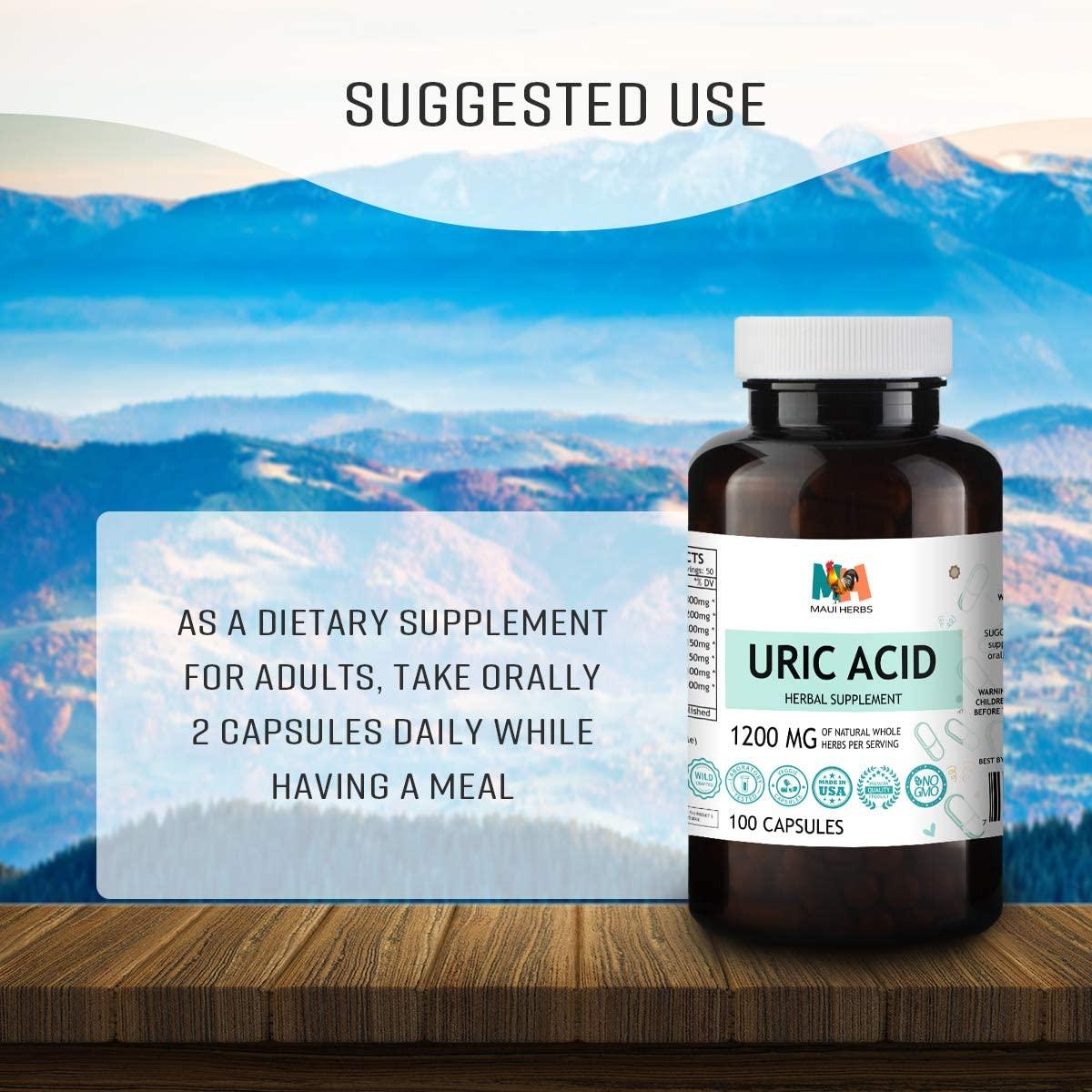 Maui Herbs Uric Acid Support Capsules - Liver Cleanse Supplement with ...