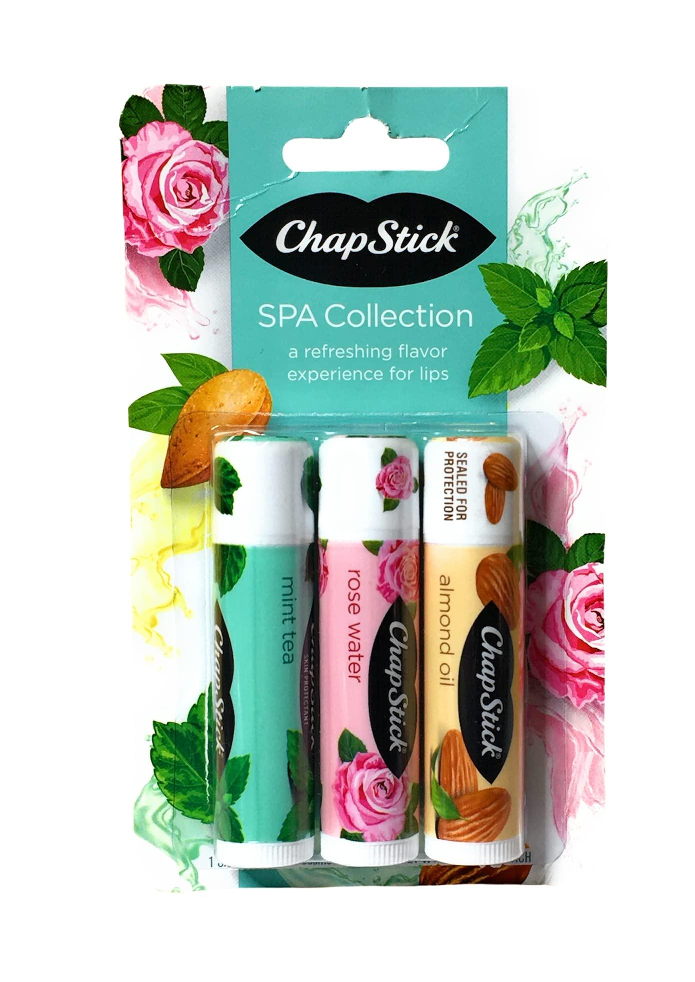 Chapstick Spa Collection Trio - Mint Tea, Rose Water, Almond Oil ...