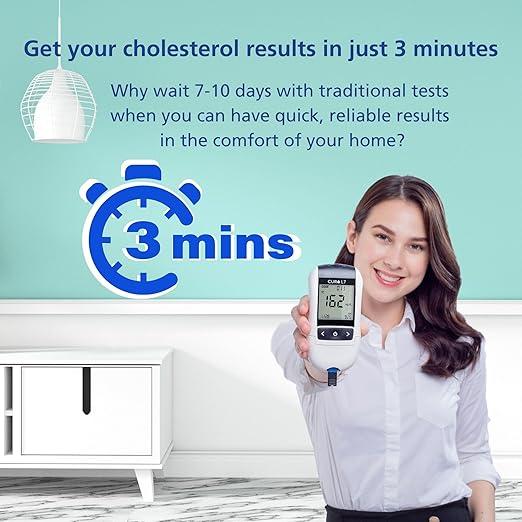 CURO-L7 Professional Grade Blood Cholesterol Test Home Kit with All-in ...