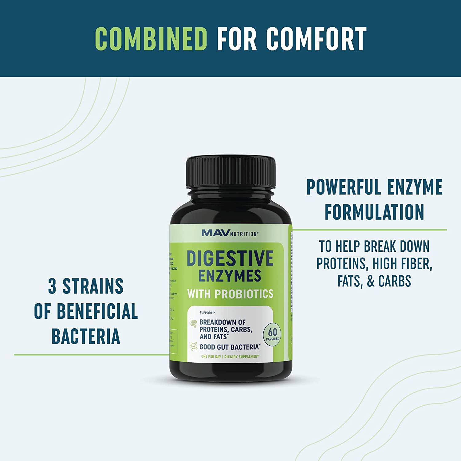 Digestive Enzymes & Probiotic Supplement for Digestion, Bloating, IBS ...