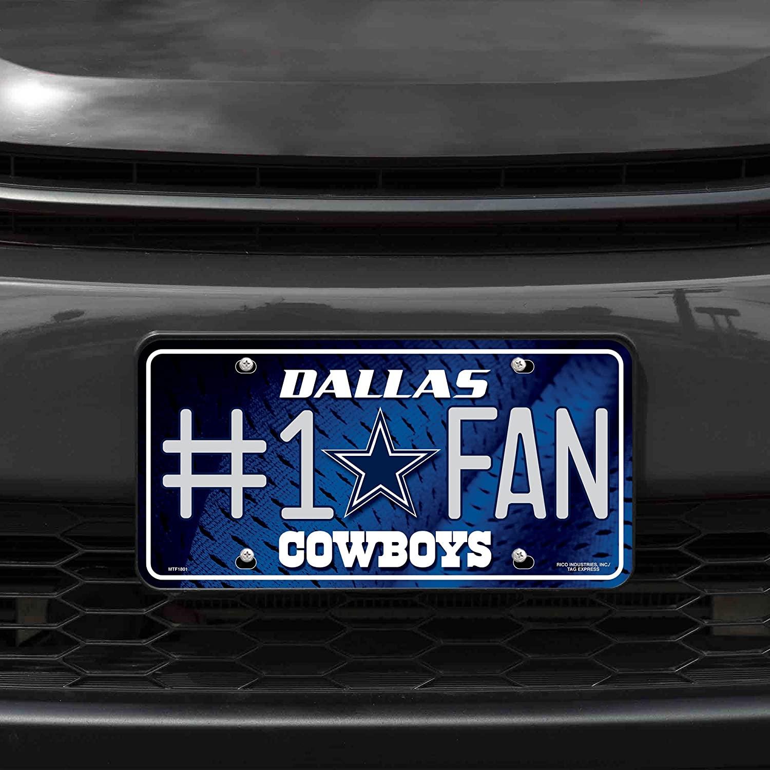 NFL Dallas Cowboys #1 Fan Metal License Plate Tag by Rico Industries ...