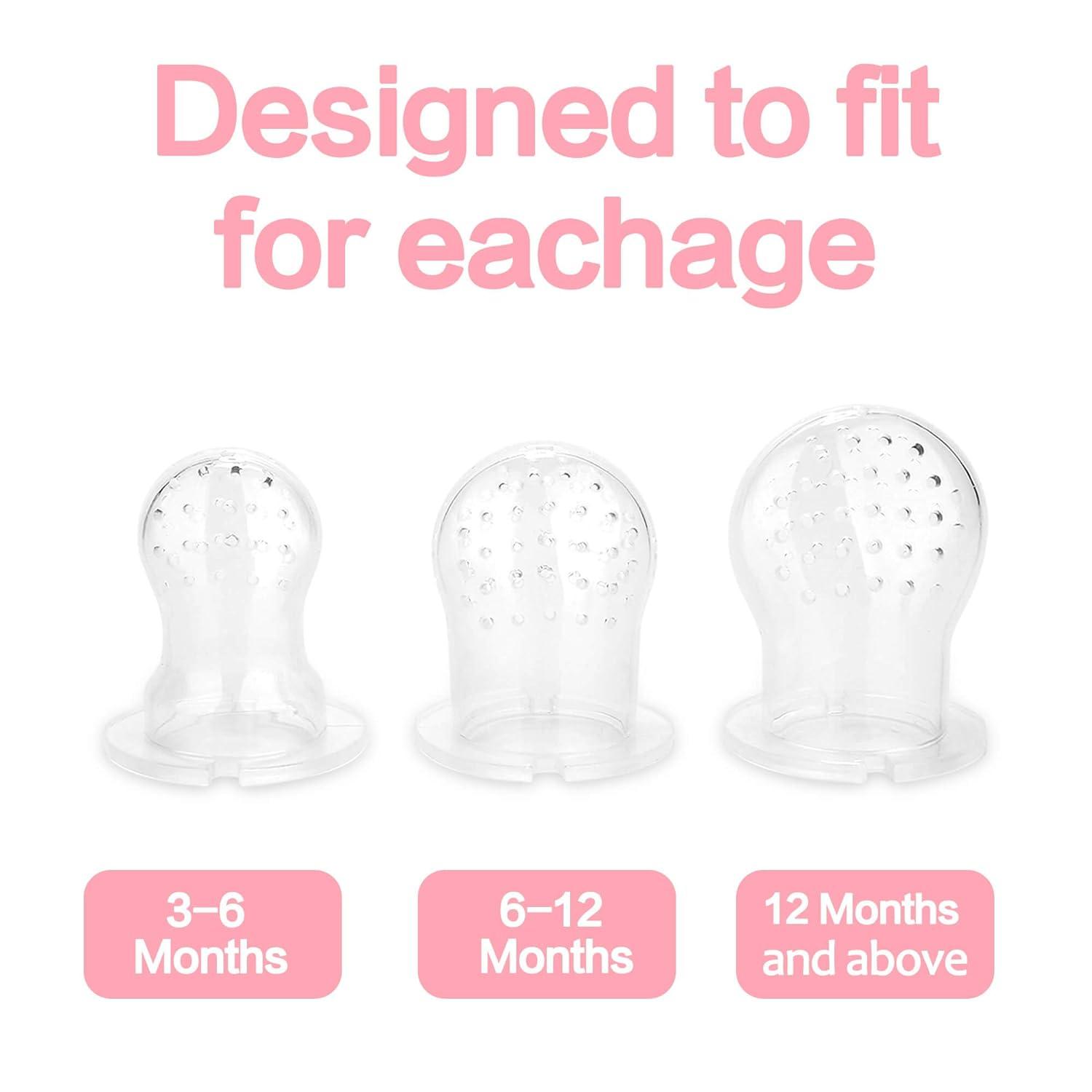 Baby Fruit Feeder Pacifier (2 Pack) with Silicone Pouches - Infant Food ...