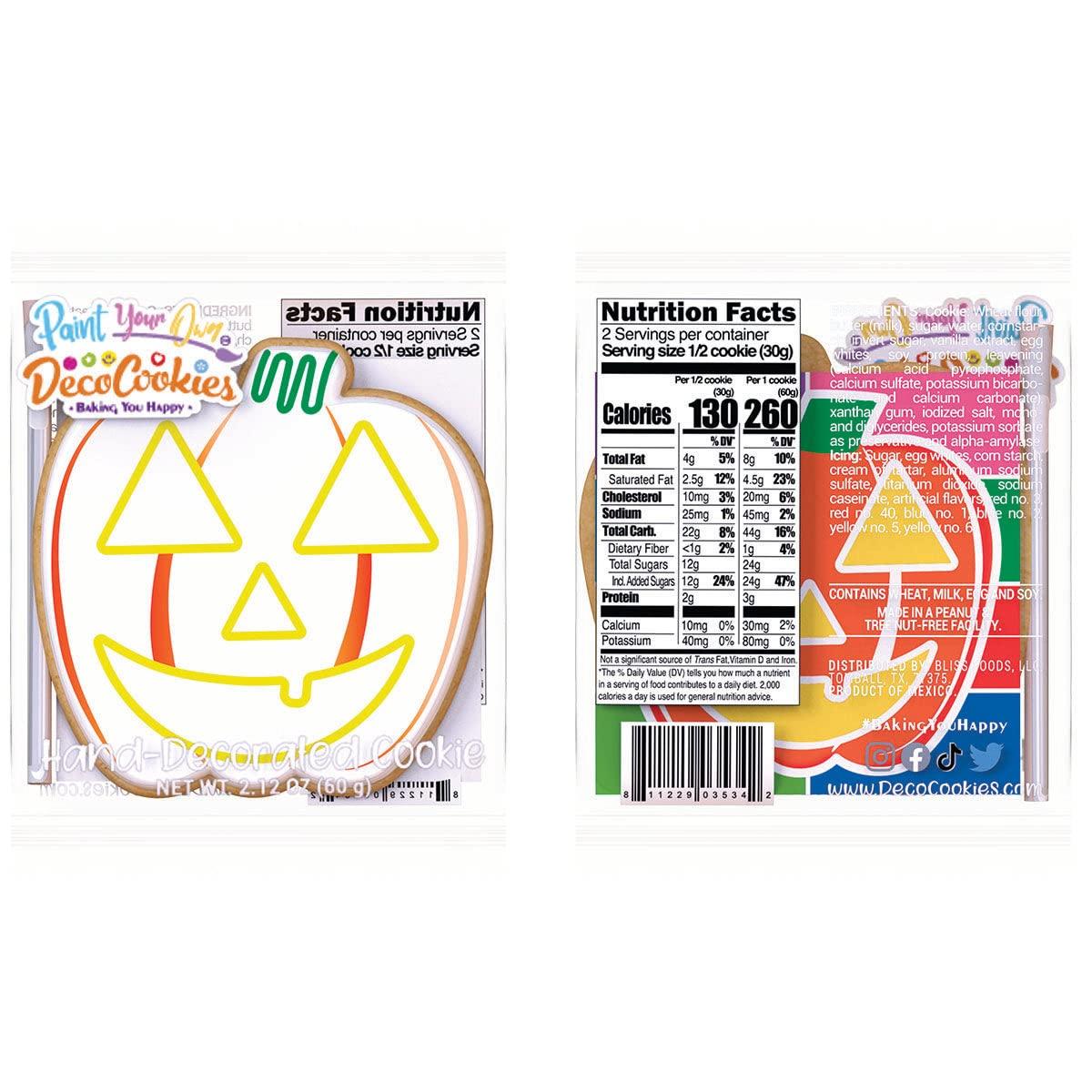 Halloween Paint Your Own Cookie Kit - Vanilla Recipe - 16 Individually ...