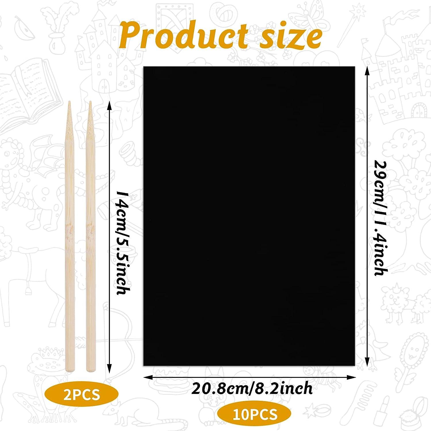 Prasacco Scratch Paper Art Set - DIY Black Scratch Off Paper with ...