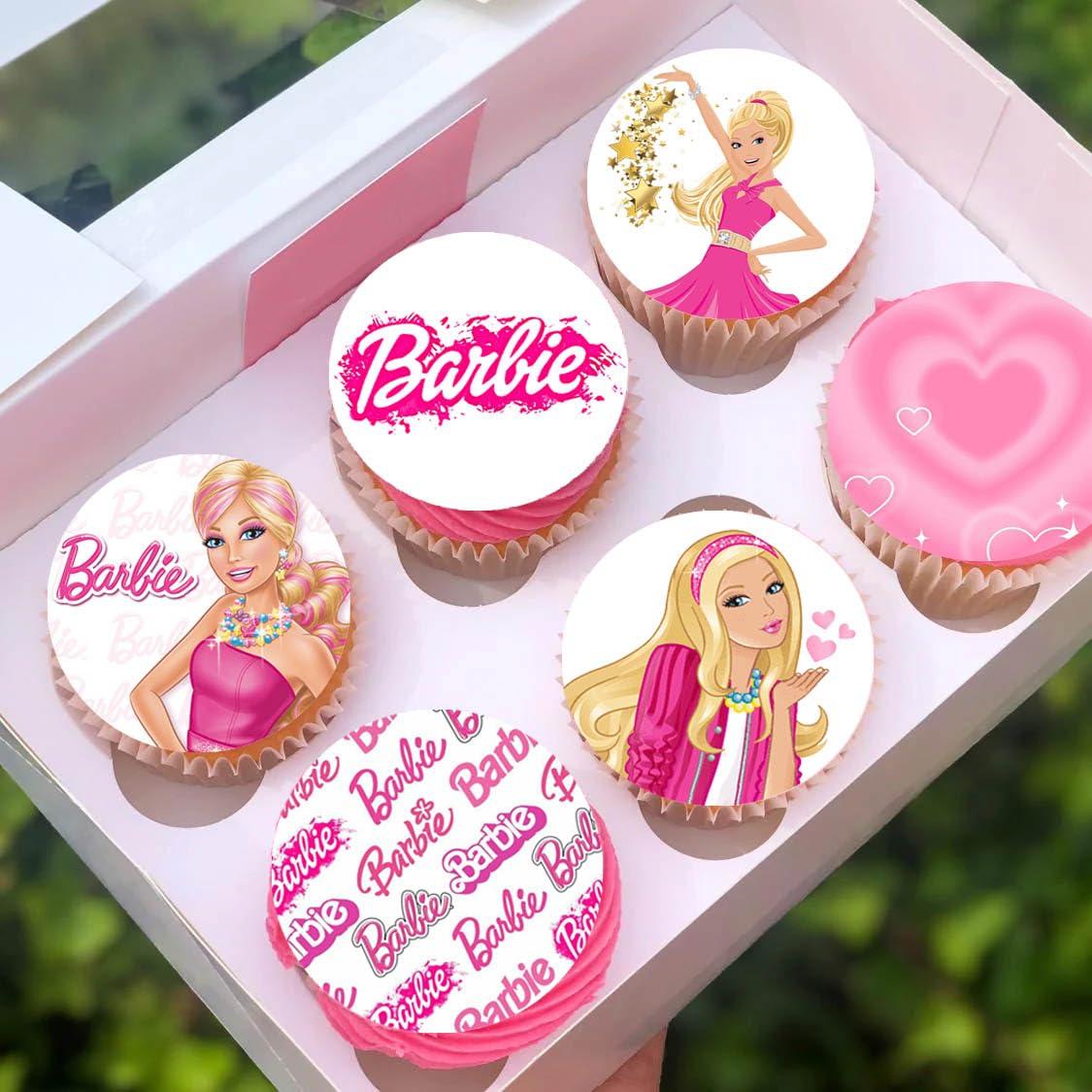 Pre-Cut Barbie 6B Edible Stand up Wafer/Rice Paper Cupcake Cake Toppers ...