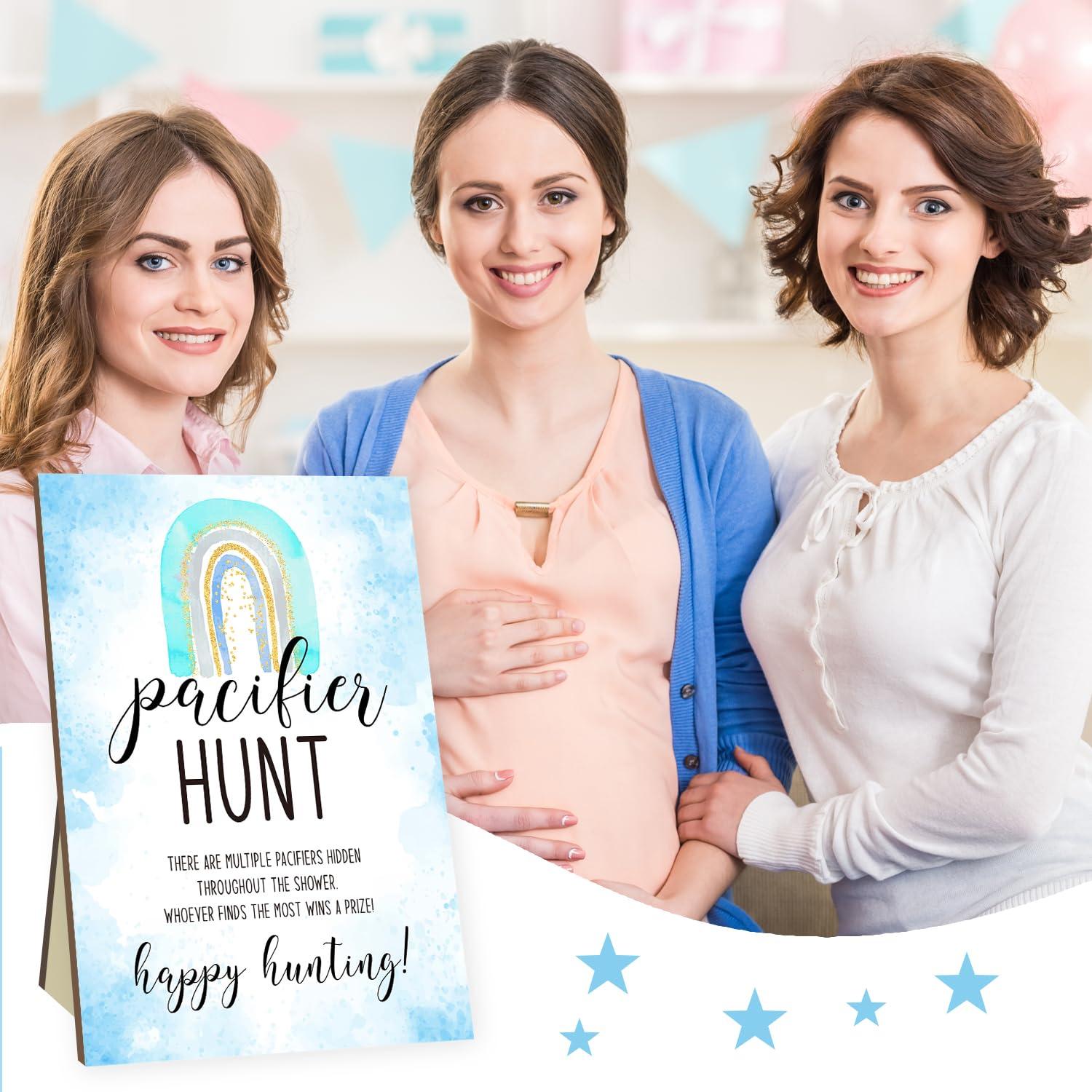 Pacifier Hunting Game for Baby Shower | Bohemian Rainbow Theme Party ...