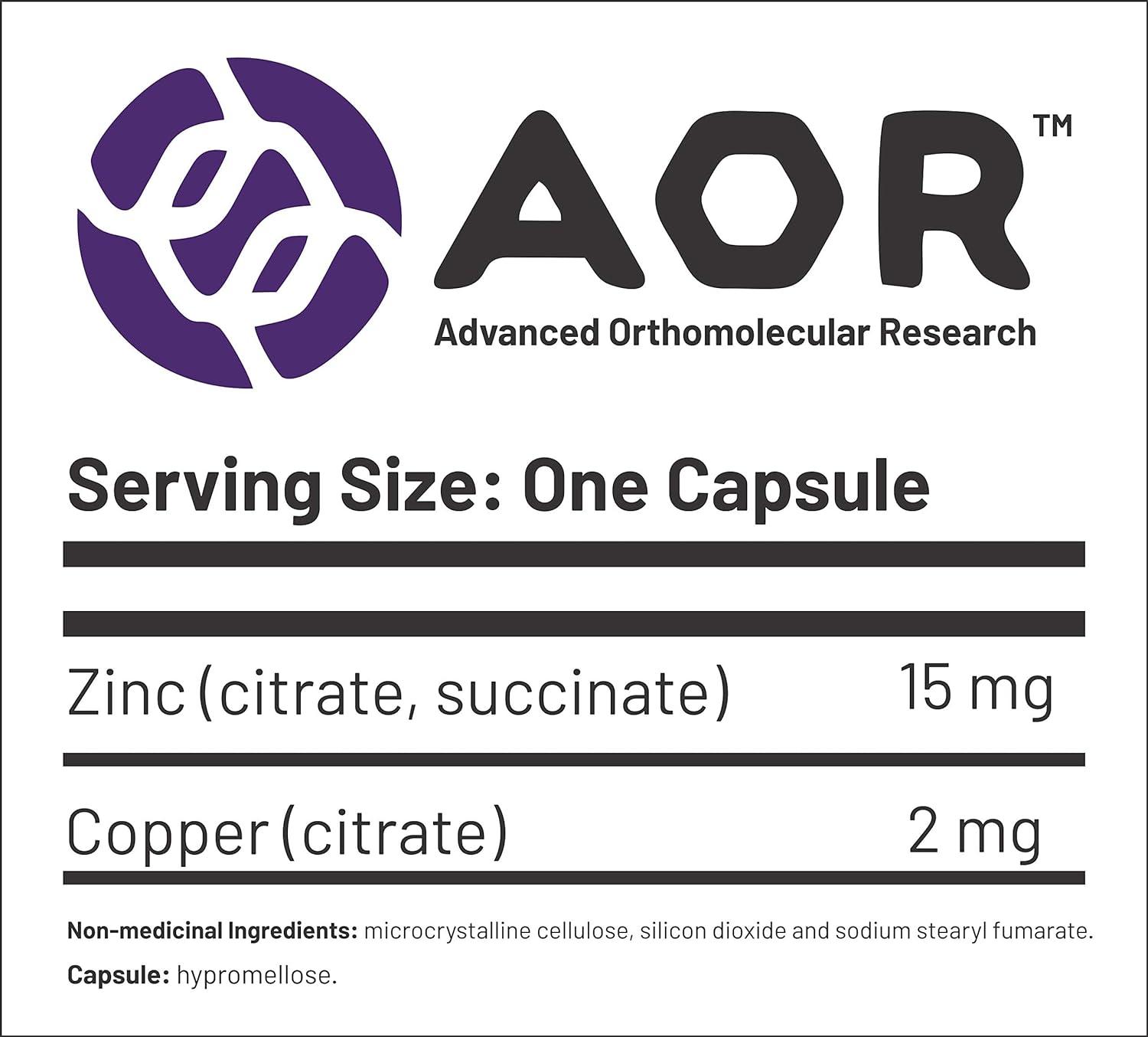 AOR Zinc-Copper Balance - 100 Vegicaps | Optimal Mineral Support | Buy ...
