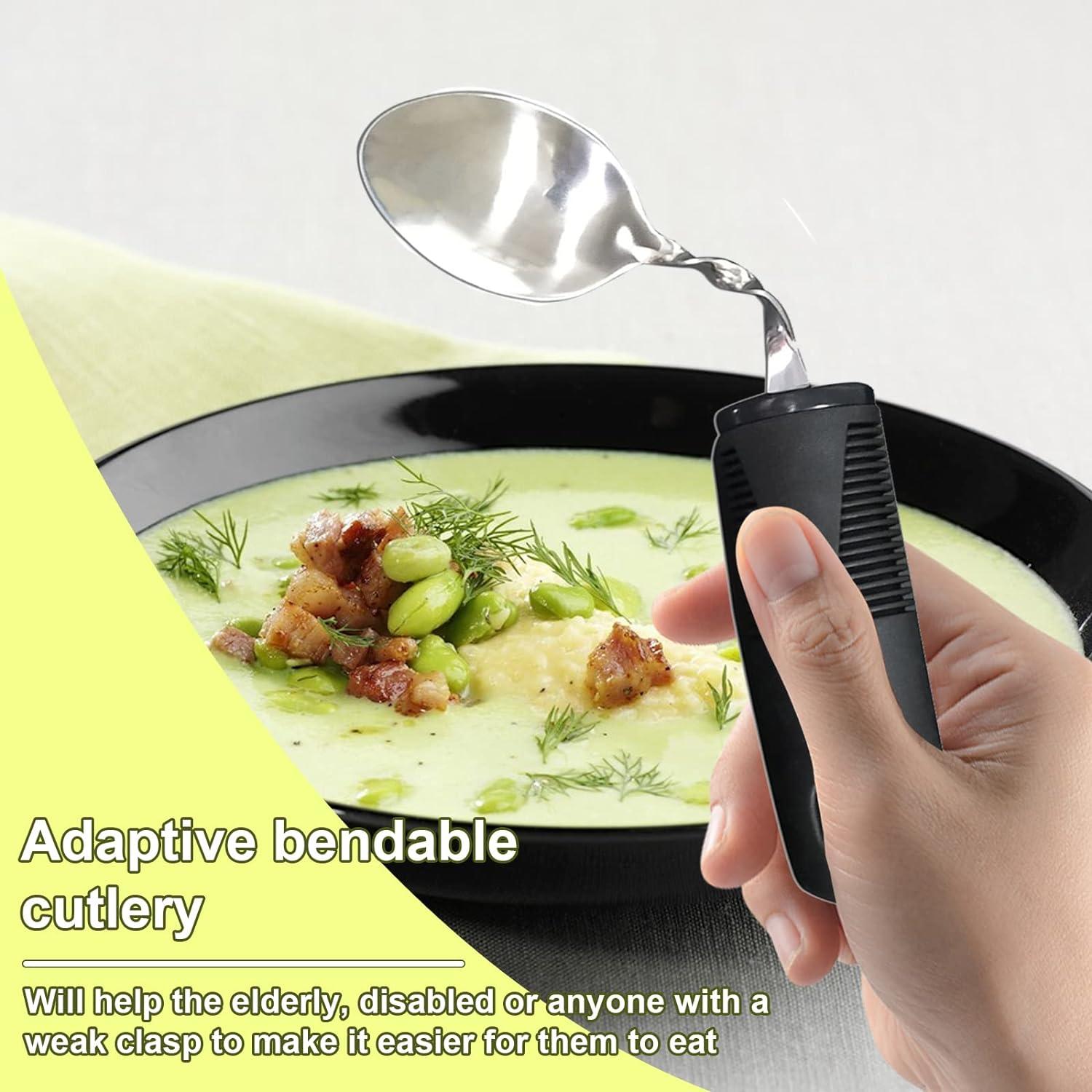 Omevett Bendable Cutlery Set - Easy Grip Weighted Disability Aids for ...