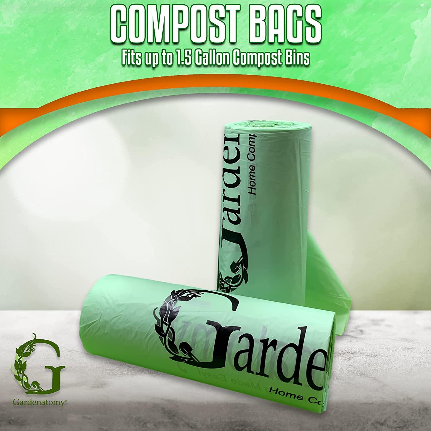 Compostable Trash Bags for Kitchen Compost Bin - Biodegradable & Fits 1 ...