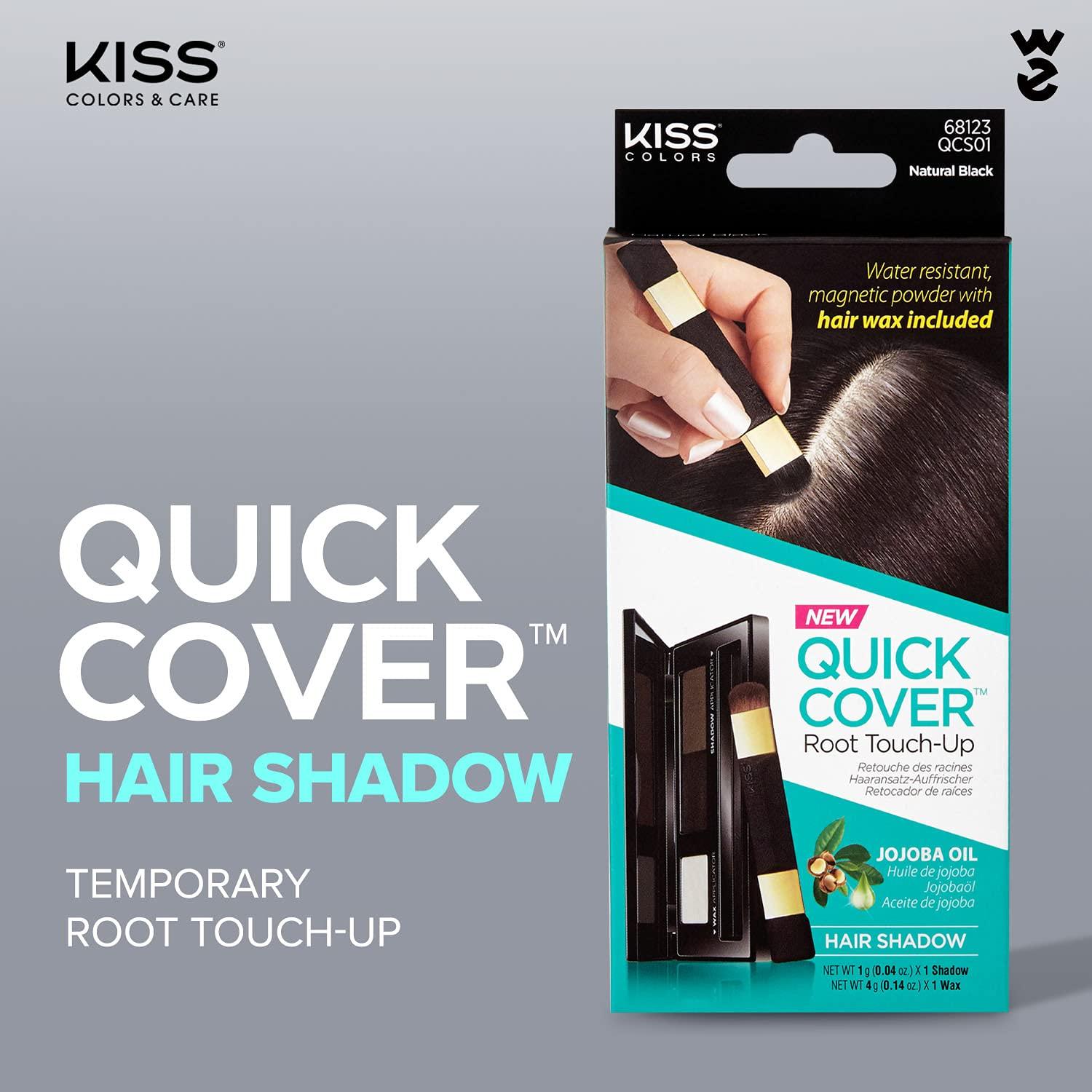 Kiss Quick Cover Root Touch Up Hair Shadow in Natural Black - Instantly ...