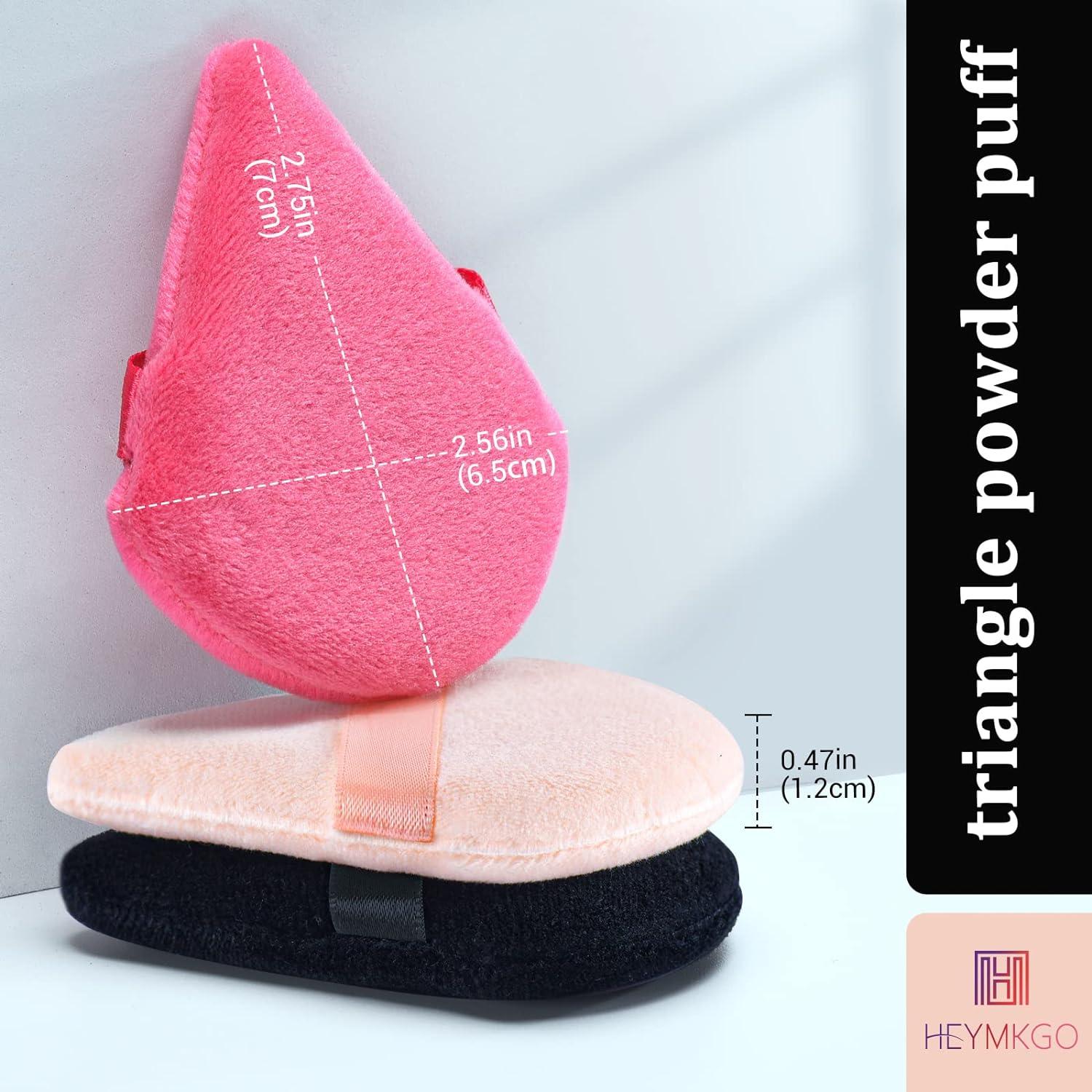 HEYMKGO Velvet Triangle Powder Puffs - 4 Pcs Dual-Use Makeup Puff Set ...