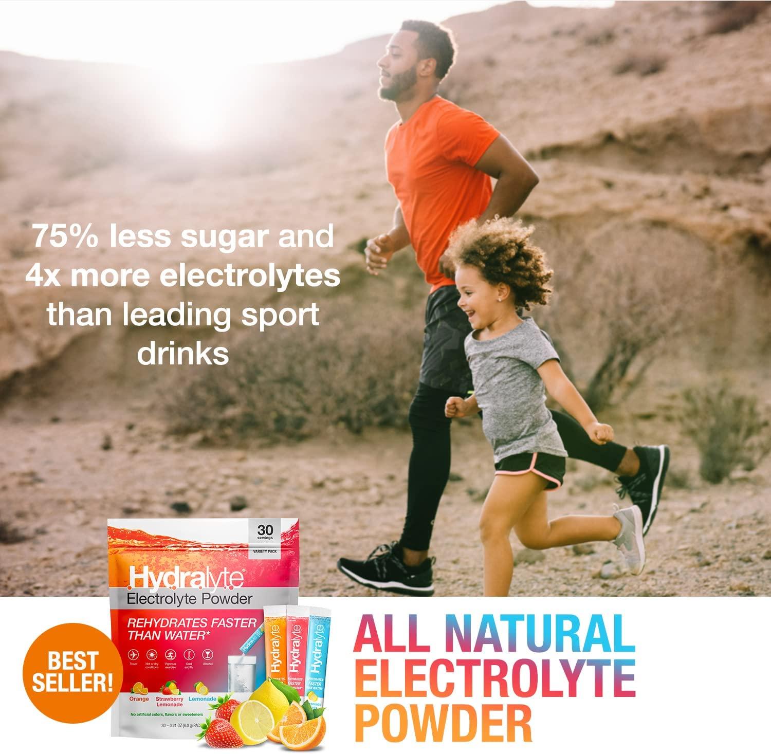 Hydralyte Electrolyte Powder Packets - Variety Flavor Hydration Packets ...