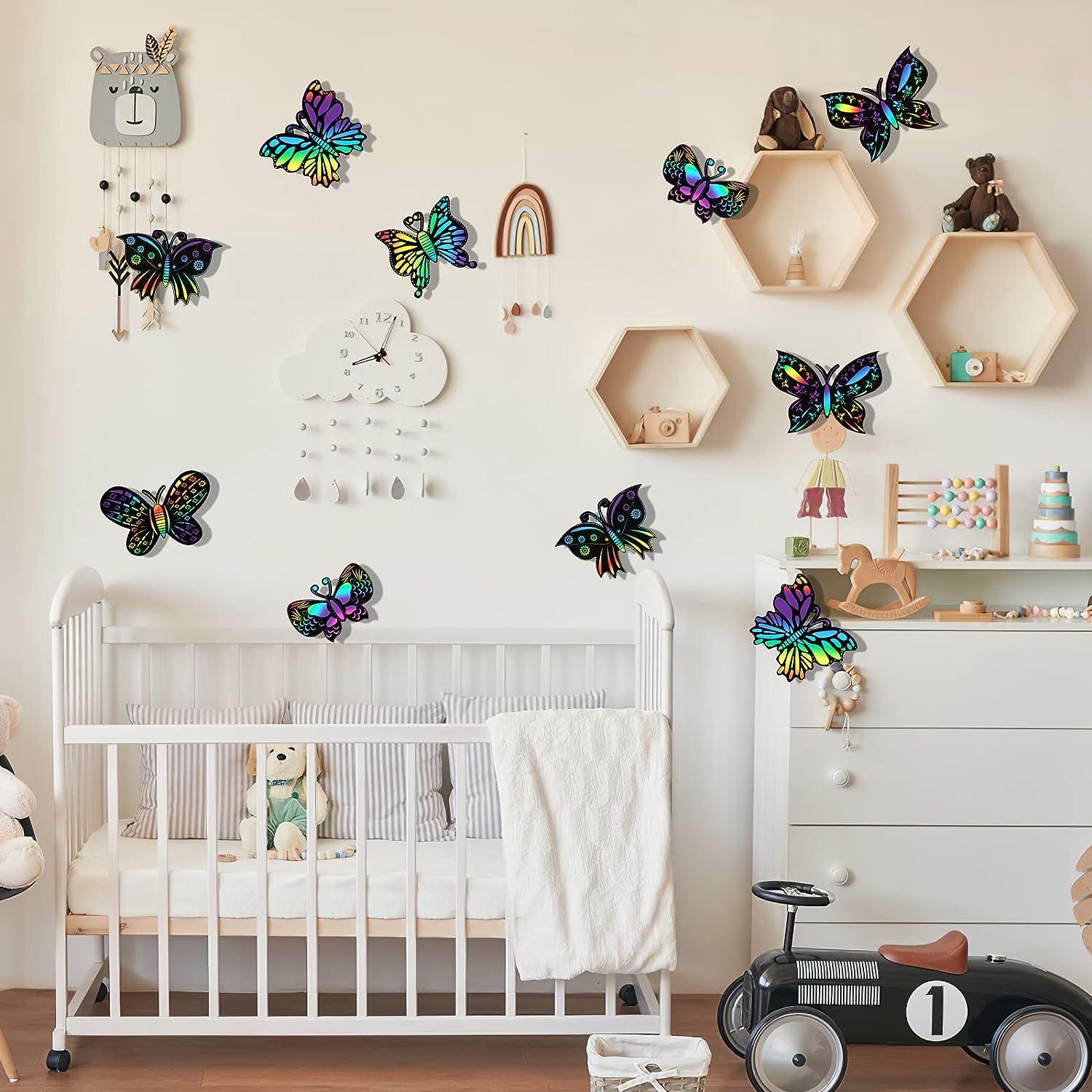 Lusofie 24 Pieces Butterfly Scratch Cards - Rainbow Spring Art Card ...