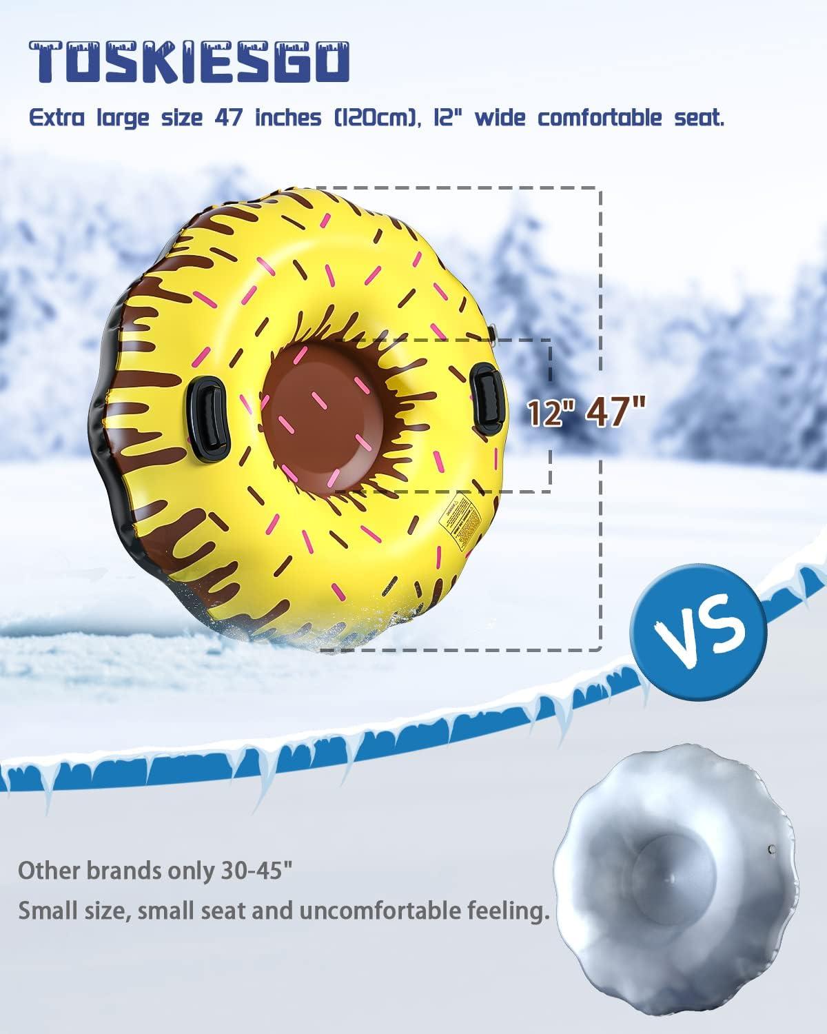 Snow Board For Adults Snow Tube, Extra Large 55 Inflatable Snow Sleds ...