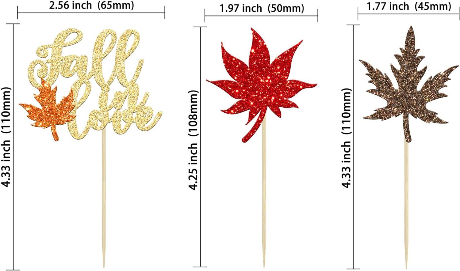 Gyufise 24Pcs Fall in Love Cupcake Toppers with Maple Fall Wedding ...