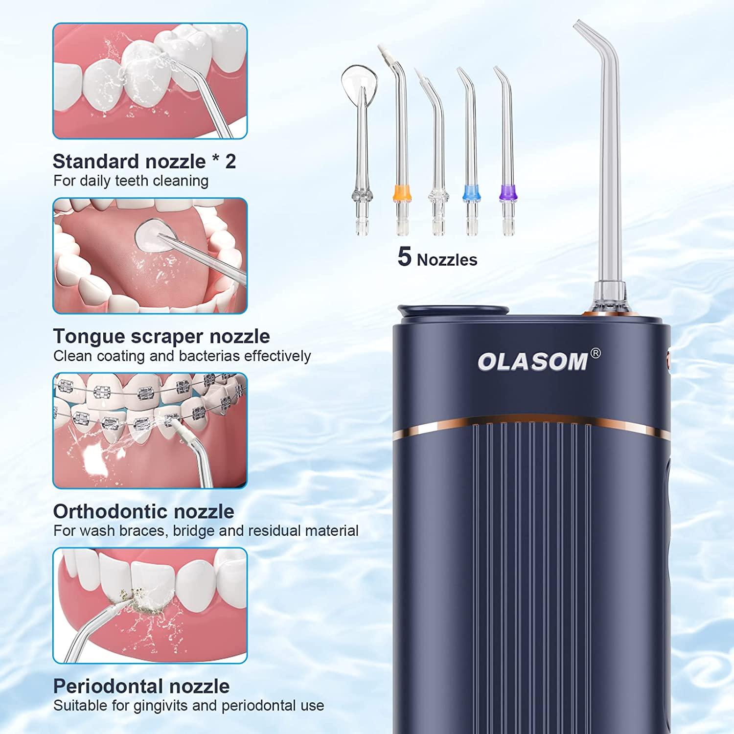 Portable Water Flosser with 5 Pressure Modes and 5 Jet Tips - Type C ...