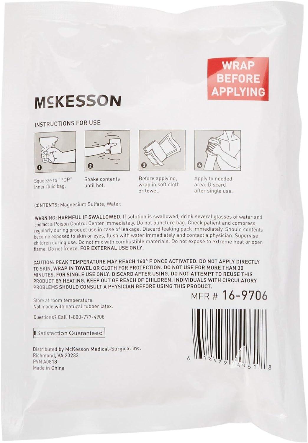 McKesson Instant Hot Pack Disposable 5 x 7 - 24 Packs, 24 Total - 1 Count | Hot Compress for ...