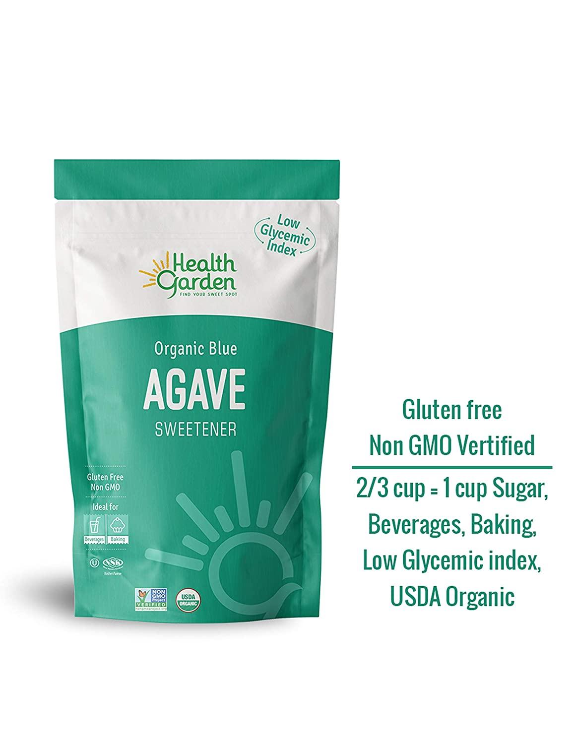 Health Garden Organic Blue Agave Sweetener Crystals - Non GMO, Low ...