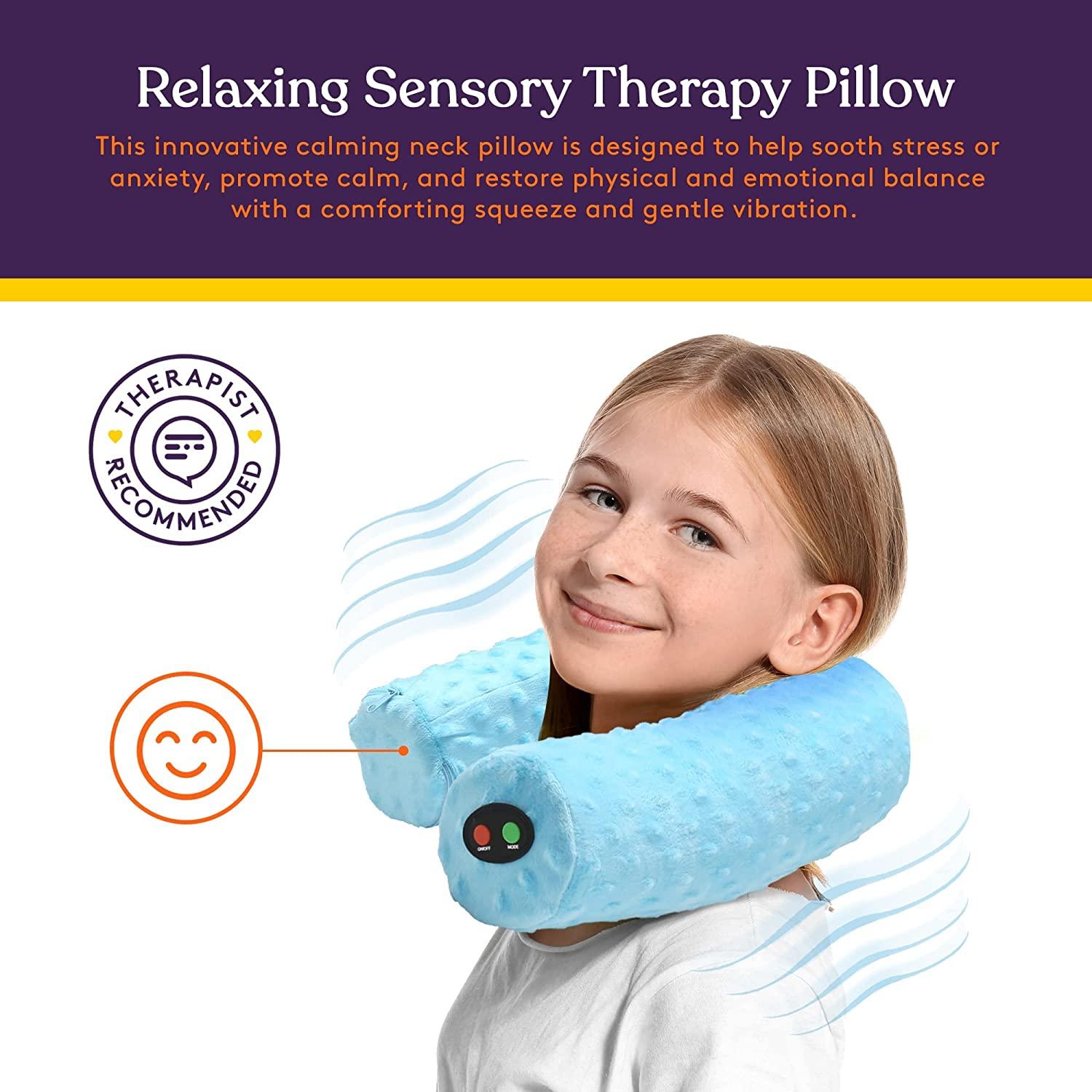 Sensory Vibrating Neck Pillow for Kids and Adults - Plush Velvet Cover ...