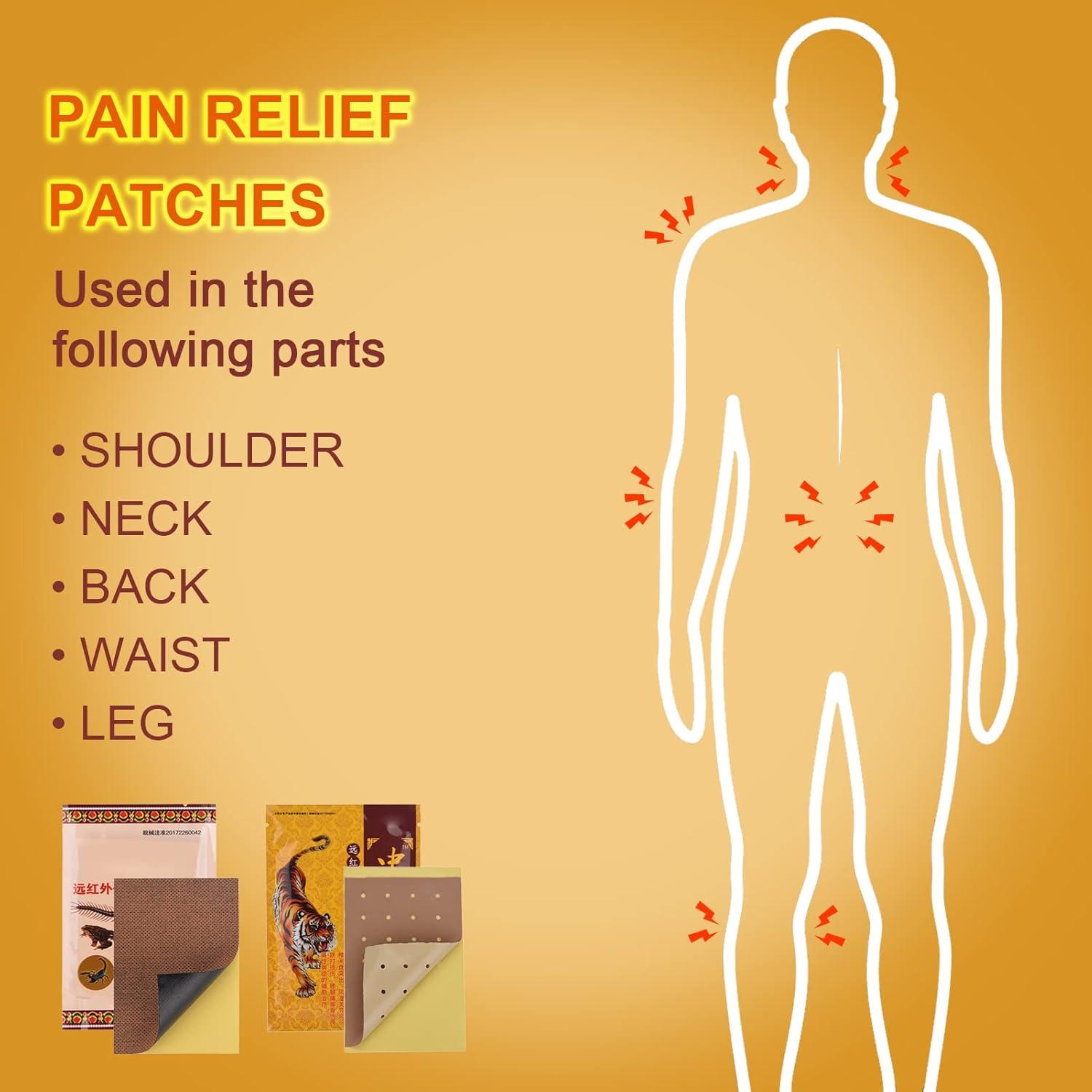 Pain Relief Plasters - Heated Knee Back & Shoulder Pain Relief - 24 ...