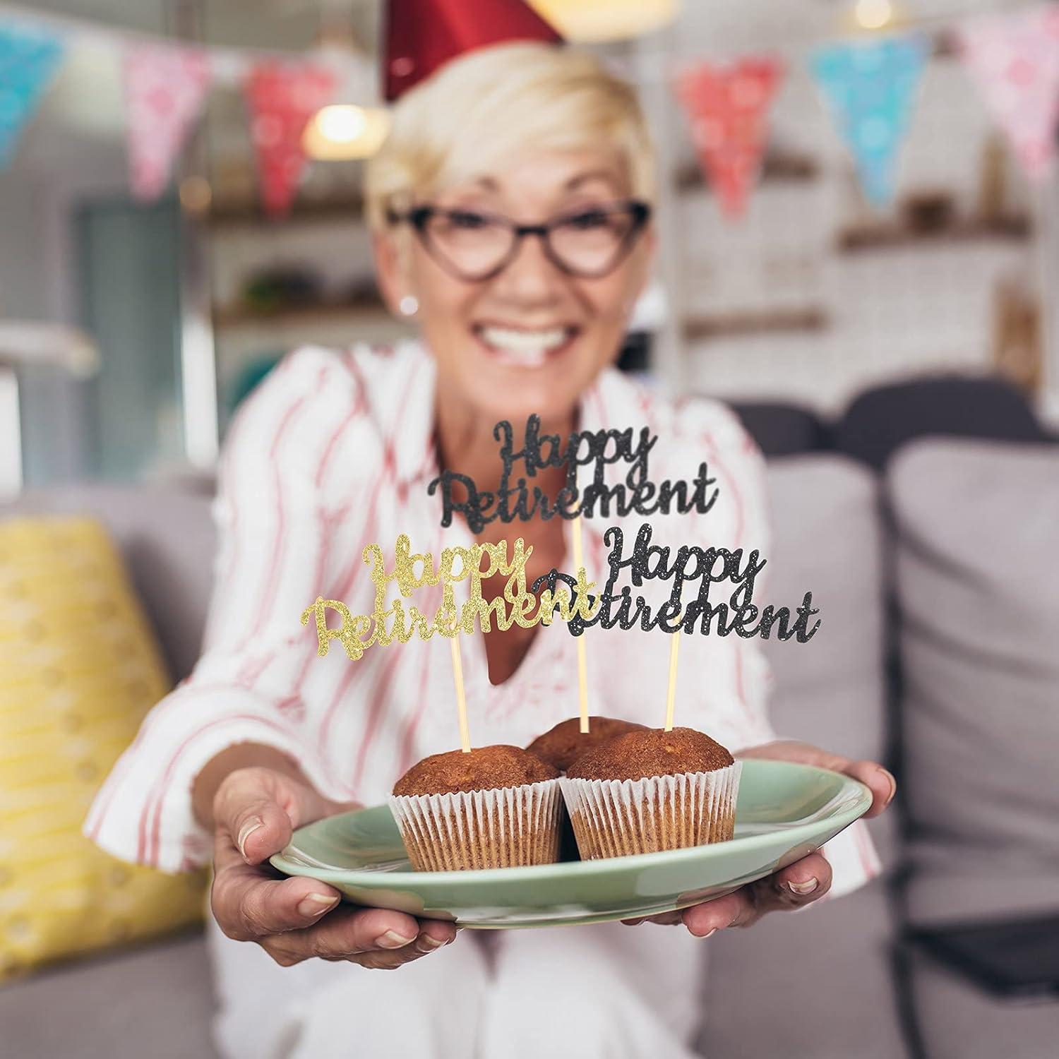 36 Pieces Happy Retirement Cupcake Toppers Retirement Food Picks ...