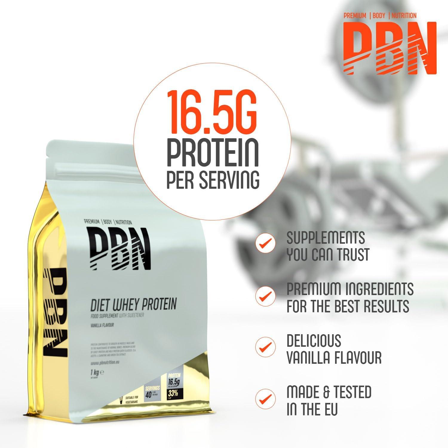 PBN Premium Body Nutrition Diet Whey Vanilla 1kg - High-Quality Protein ...